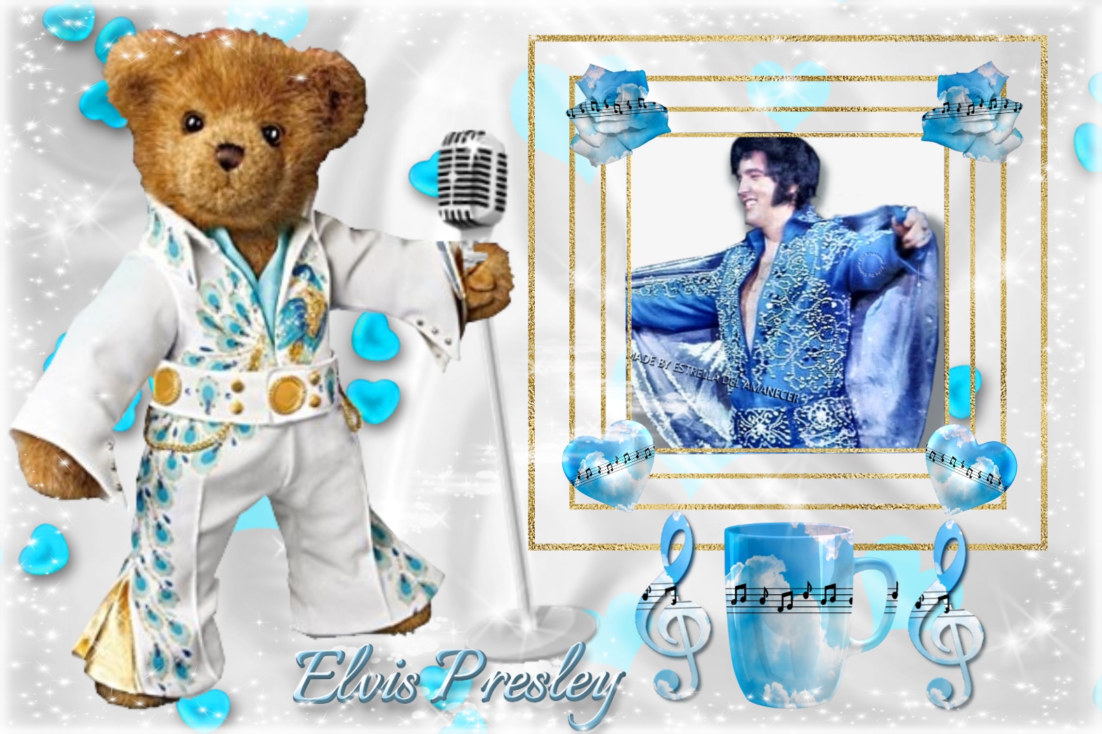 Sinnlich's Celebrity Frames - Elvis Presley --- - Blue Elvis Teddy ...
