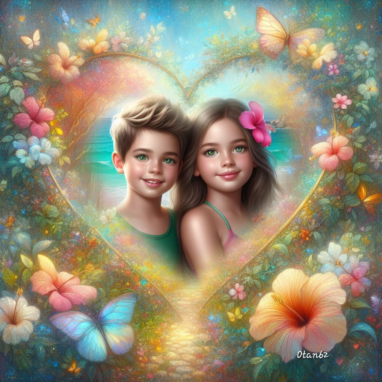 Otan62's Scrapbook - Litaliah 💚 grandchildren kids love - Heart Frame ...