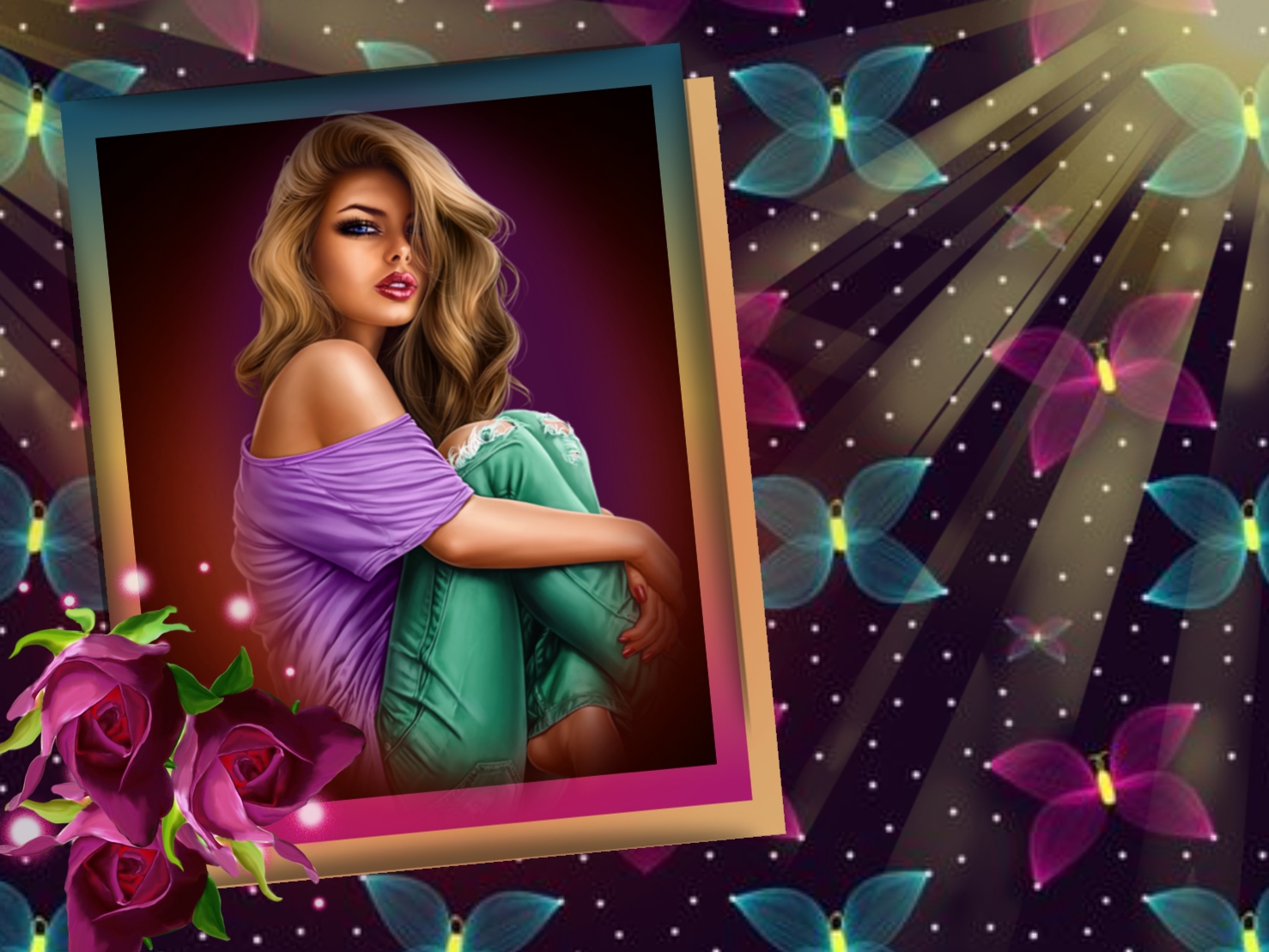 Wienie Coppen's Photos Abstracts Art - abstract colourful frame - abstract colourful frame