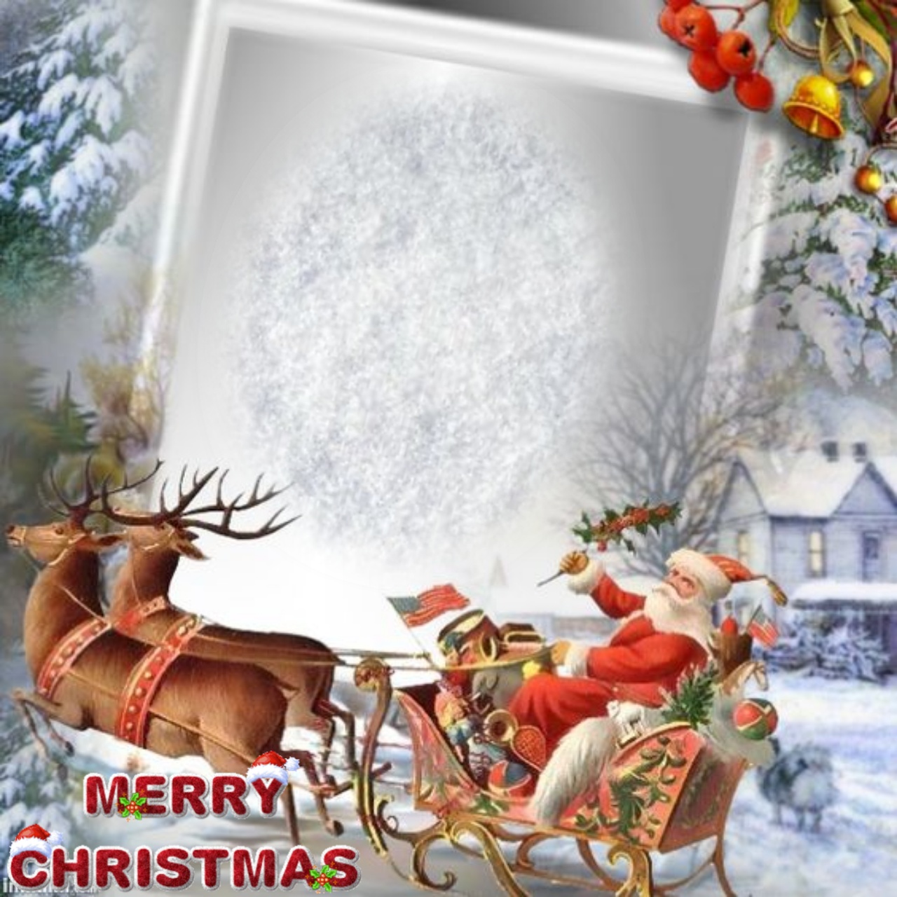 Emily50's Christmas Frame - santa Clause snow christmasMerry ...