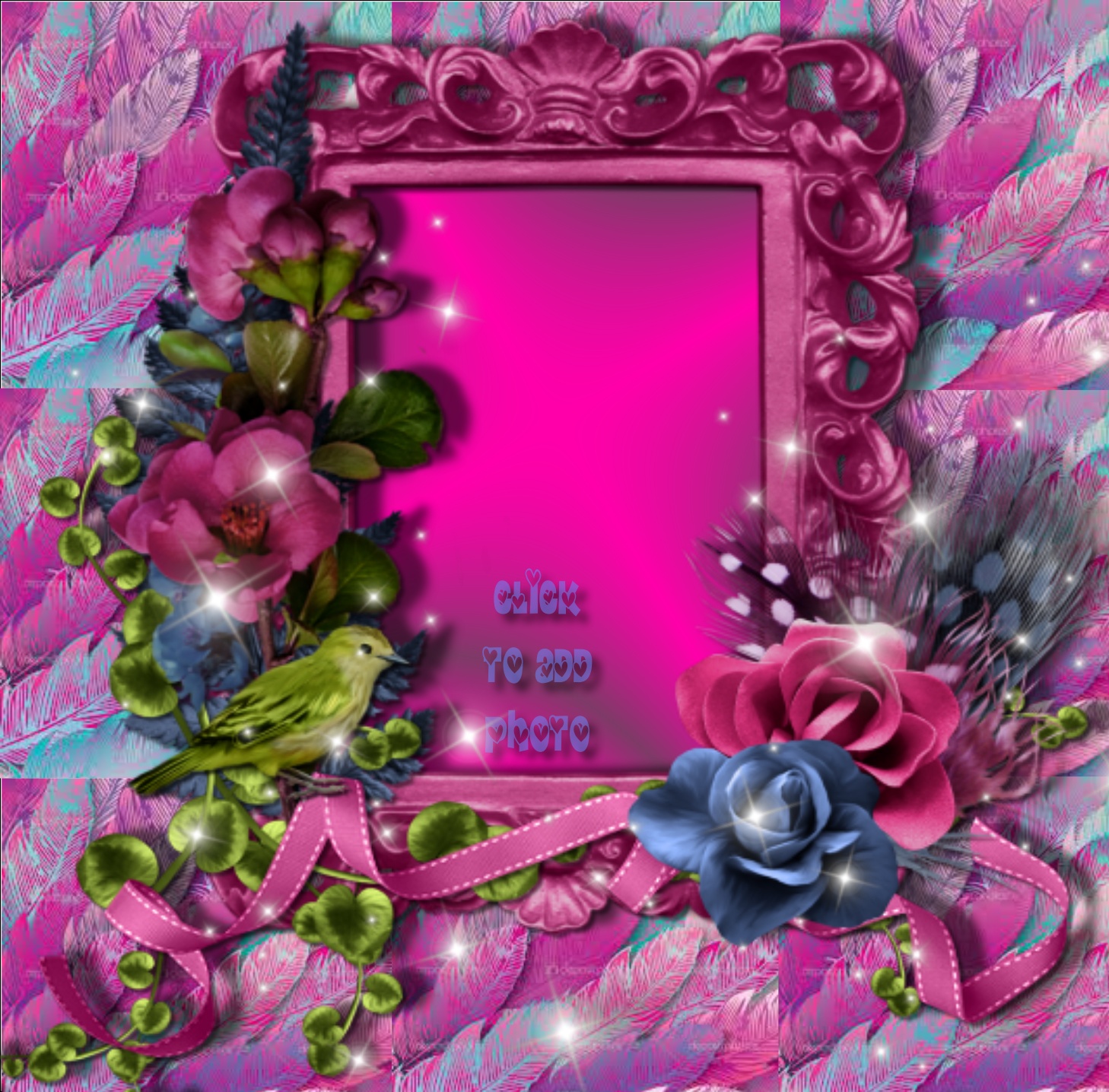 marialedesma1958's Vintage Frames - 2015 - 2015 - Pink And Blue Feather ...