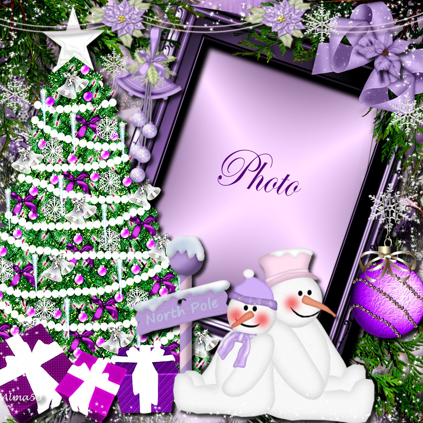 alma50's Christma Frames - 2010 November - X'mas in Lilac colors Alma50 ...