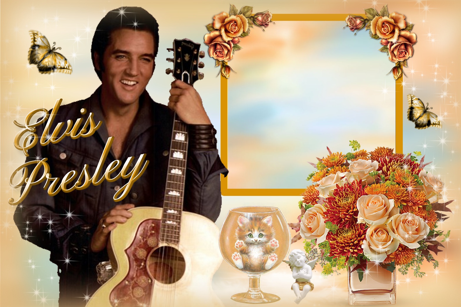 Sinnlich's Celebrity Frames - Elvis Presley Autumn - Gold Angel ...