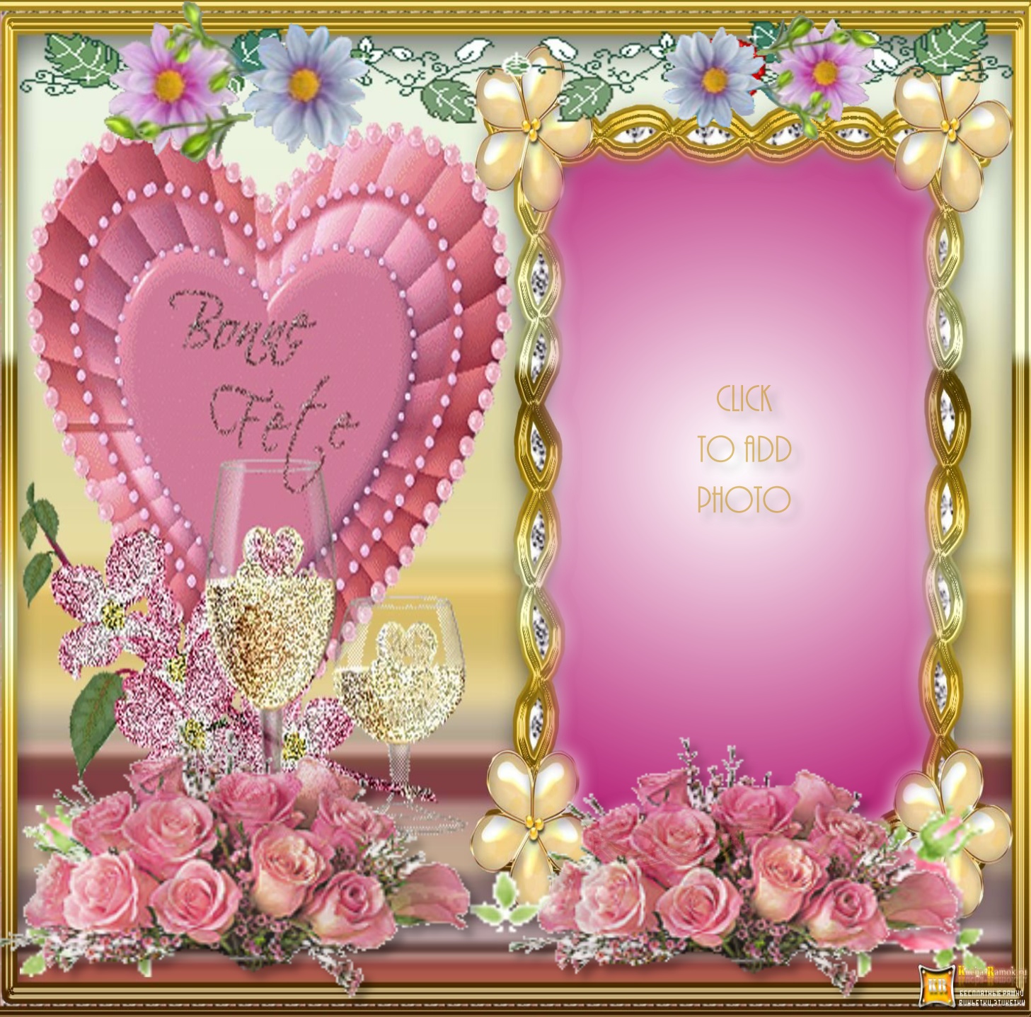 marialedesma1958's Picture Frames - 2012 January - Pink Heart And Gold ...