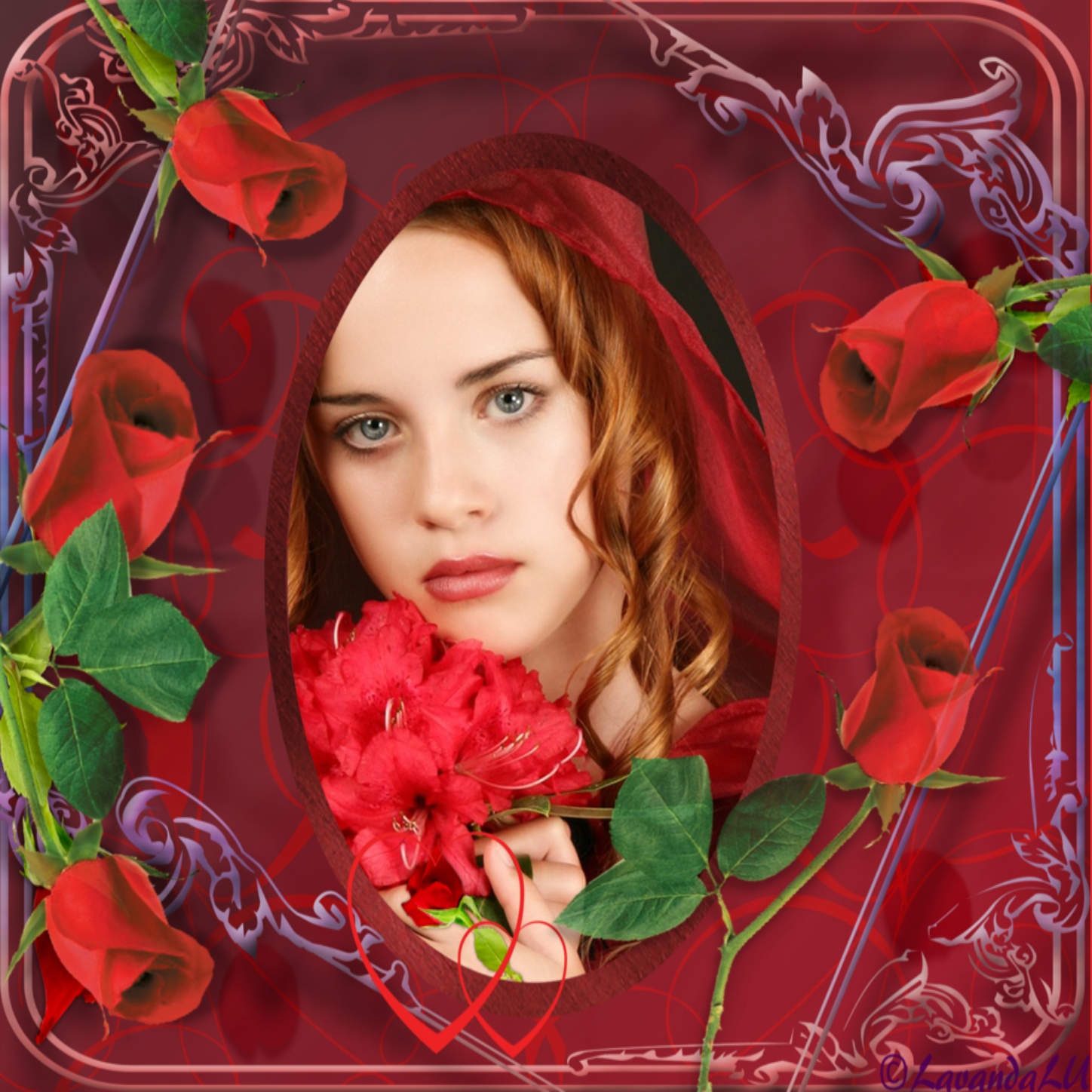 marialedesma1958's Girly Girl Frames - 2013 July - Red Roses Buds Move ...