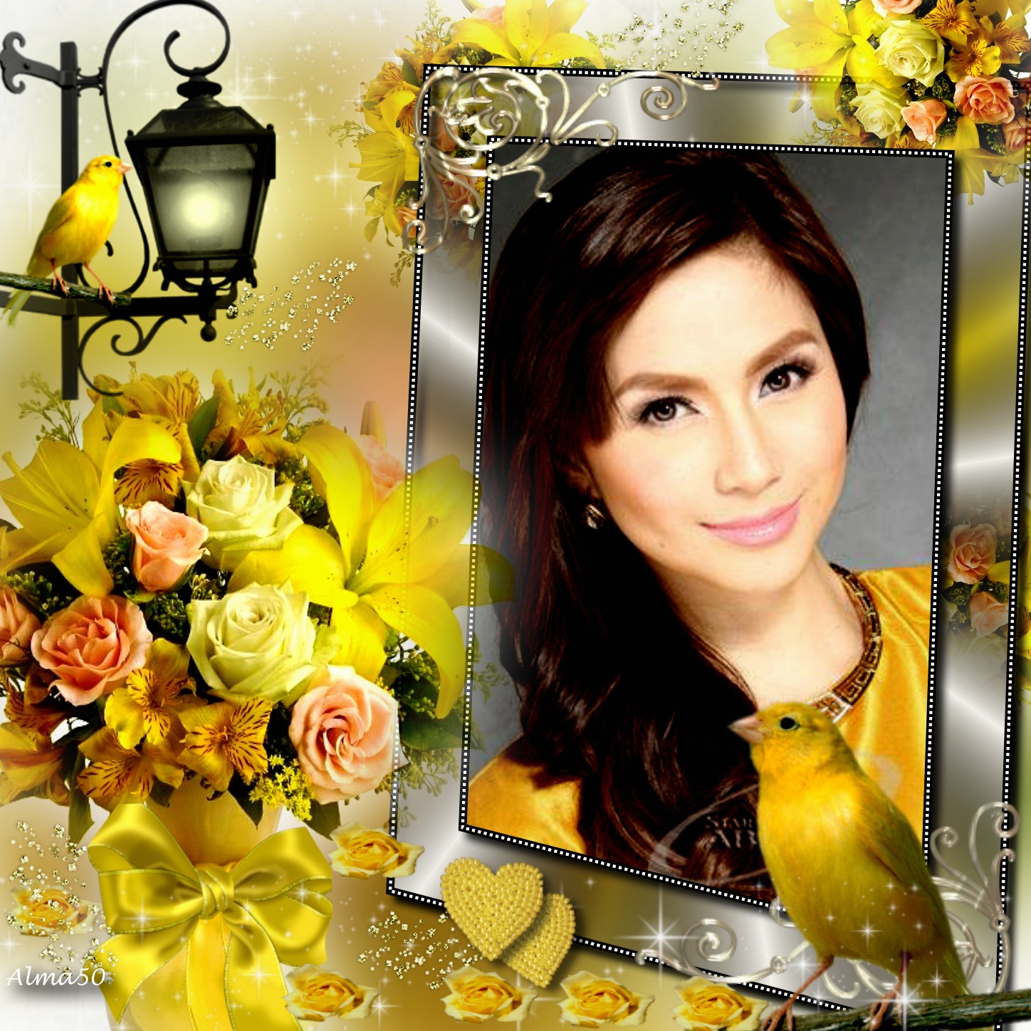 alma50's Girly Girl Frames - 2011 May - Yellow Flowers Alma50 girly ...