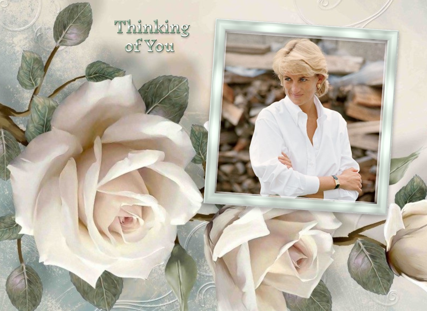 Elizabeth's THINKING OF/MISSING YOU 🥀 4/4 - Thinkingofyou White Rose In ...