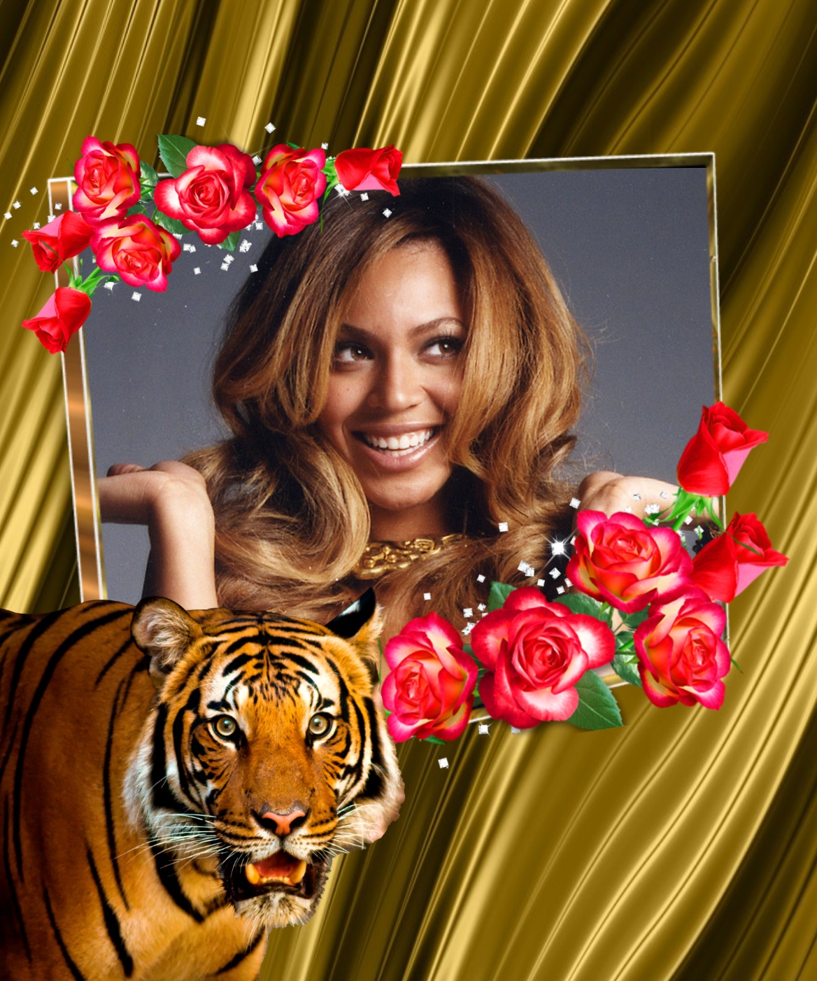 It'sMichelle's Wildlife Frames - tigers wildlife roses - tigers wildlife roses