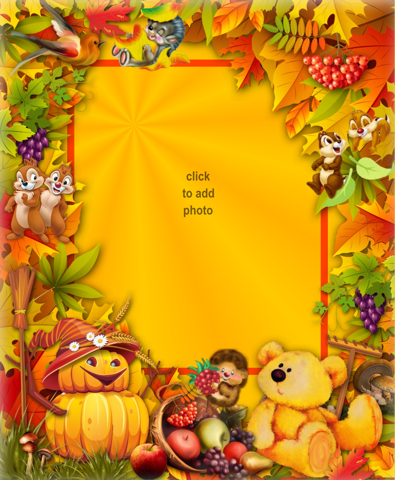 Sinnlich's Fall Frames - Cute Autumn - Teddy Disney Sinnlich Fall Kids ...