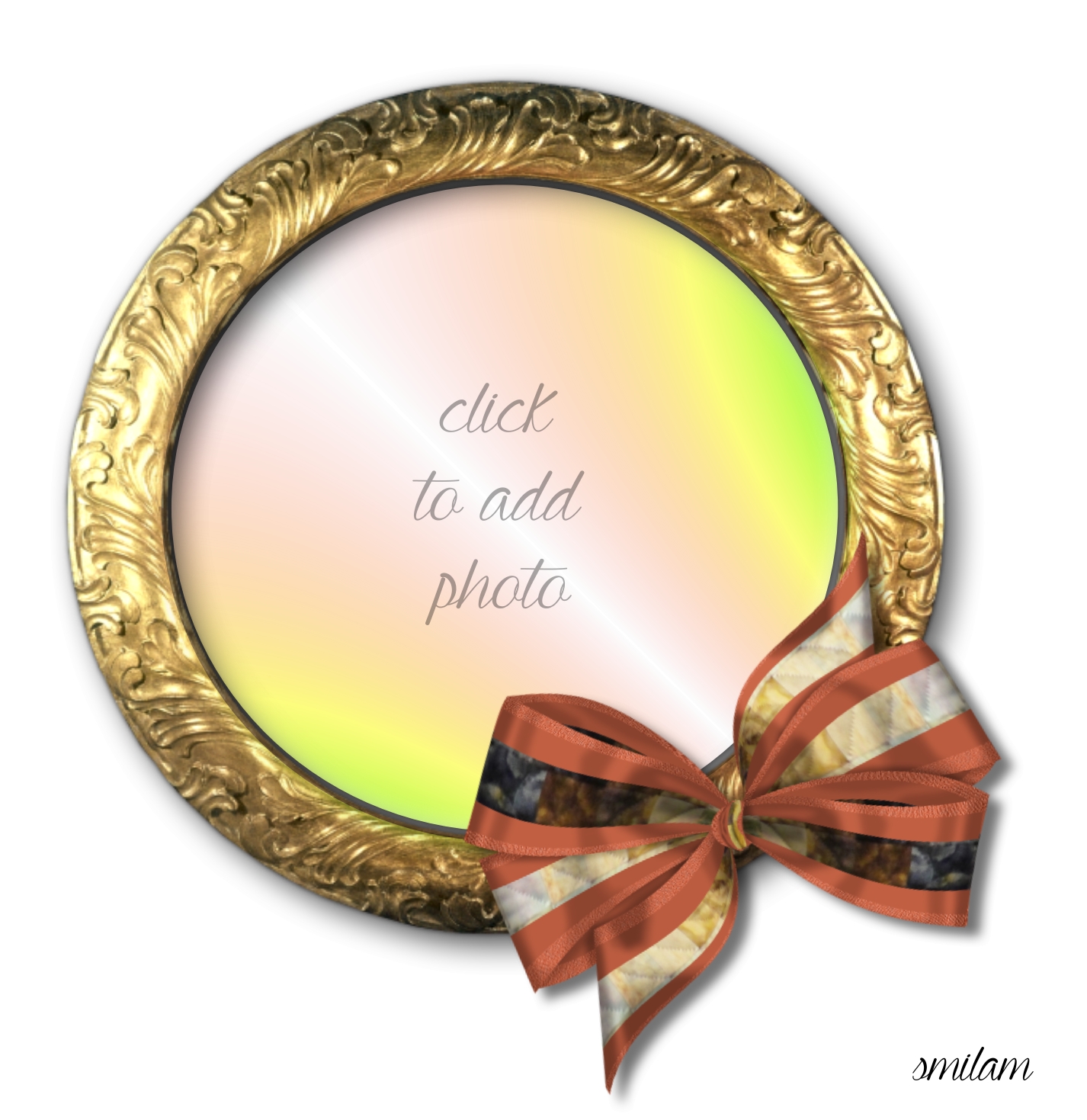 smilam's Kimi Frames - Kimi Frames - Gold Frame with Bow Round gold ...