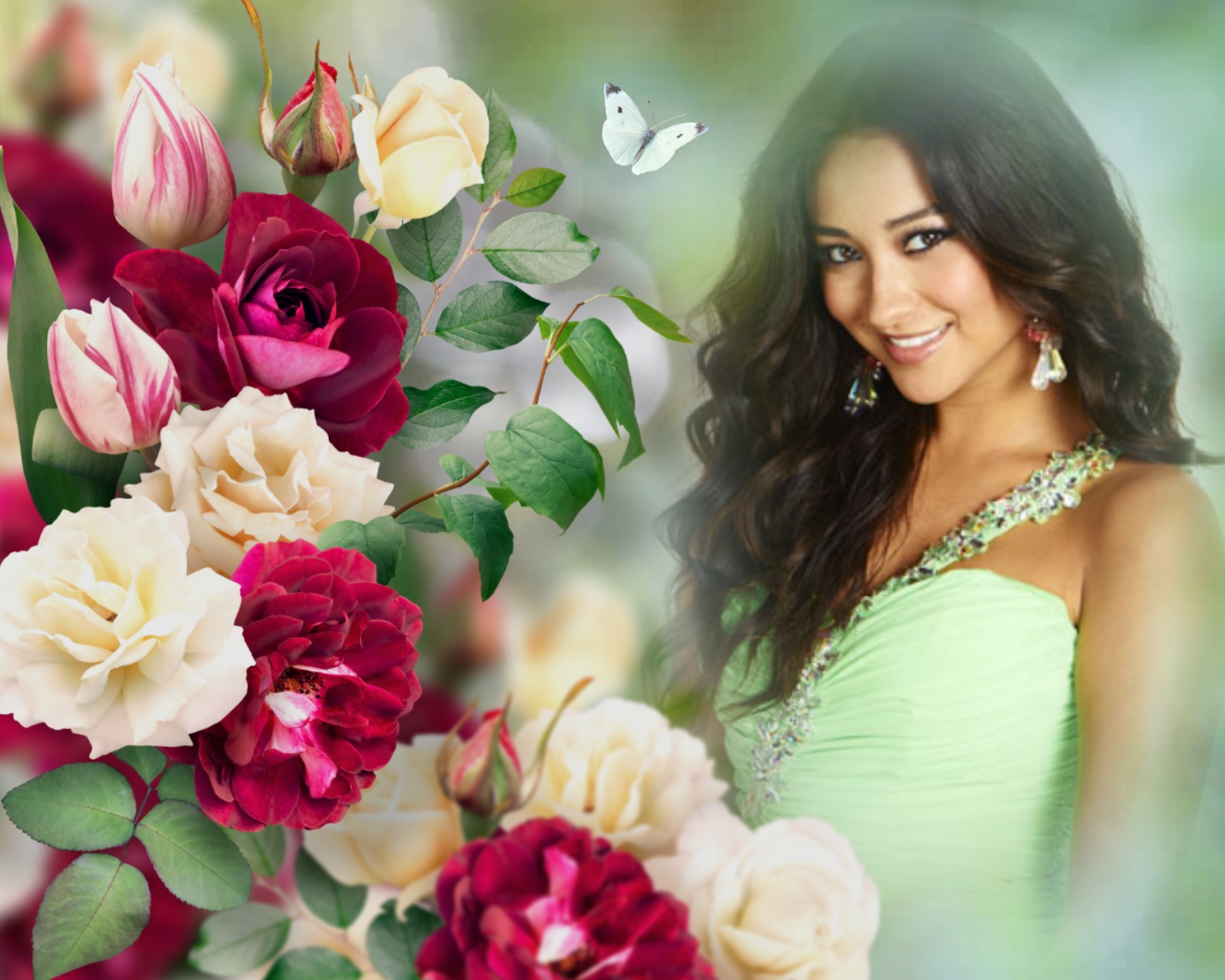 Elizabeth's NATURE & LANDSCAPE 🌈 🌦 - Nature Red Rose Cream Rose ...