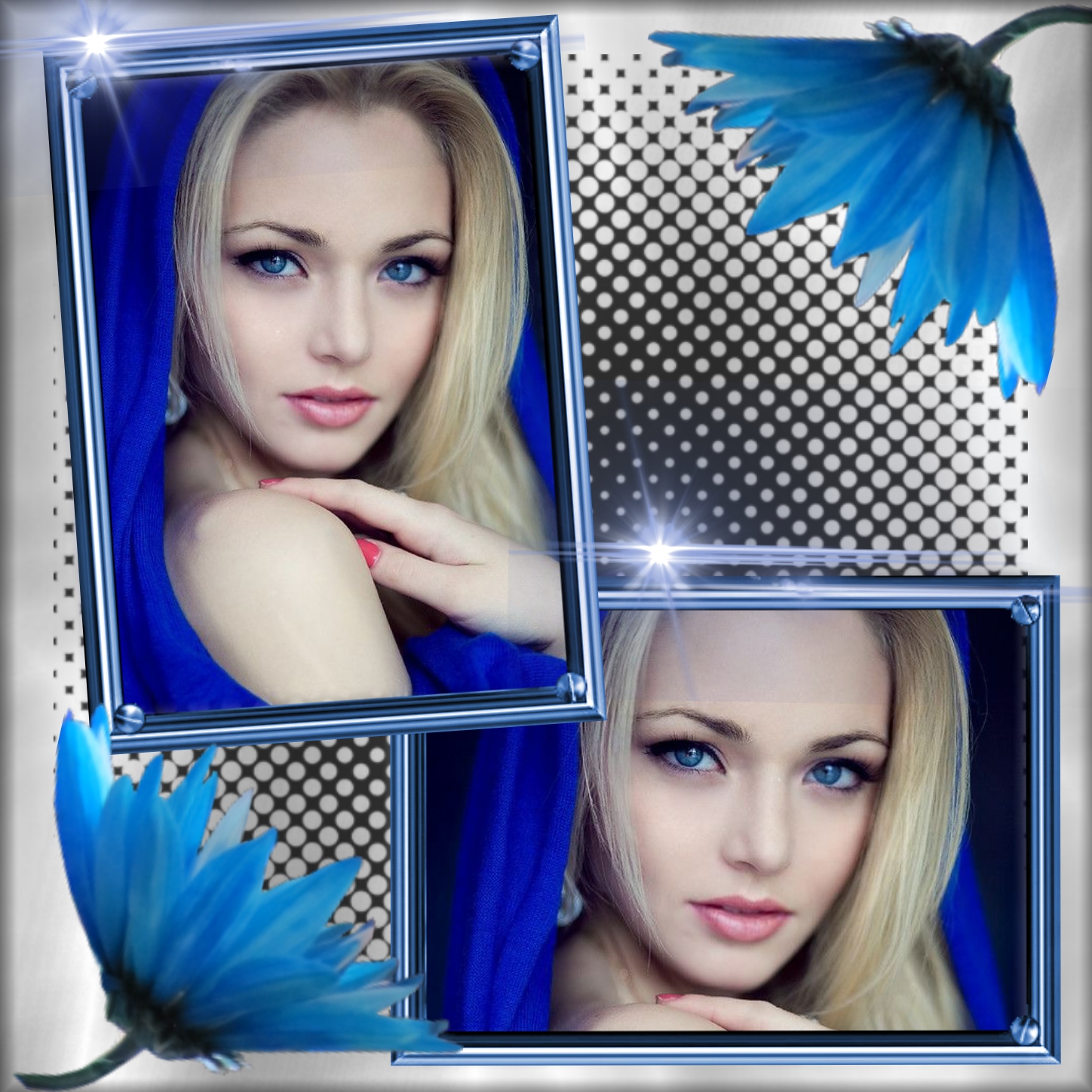 Nette's Double Photo Frames - Blue Yonder Nette couples Duos - Blue ...