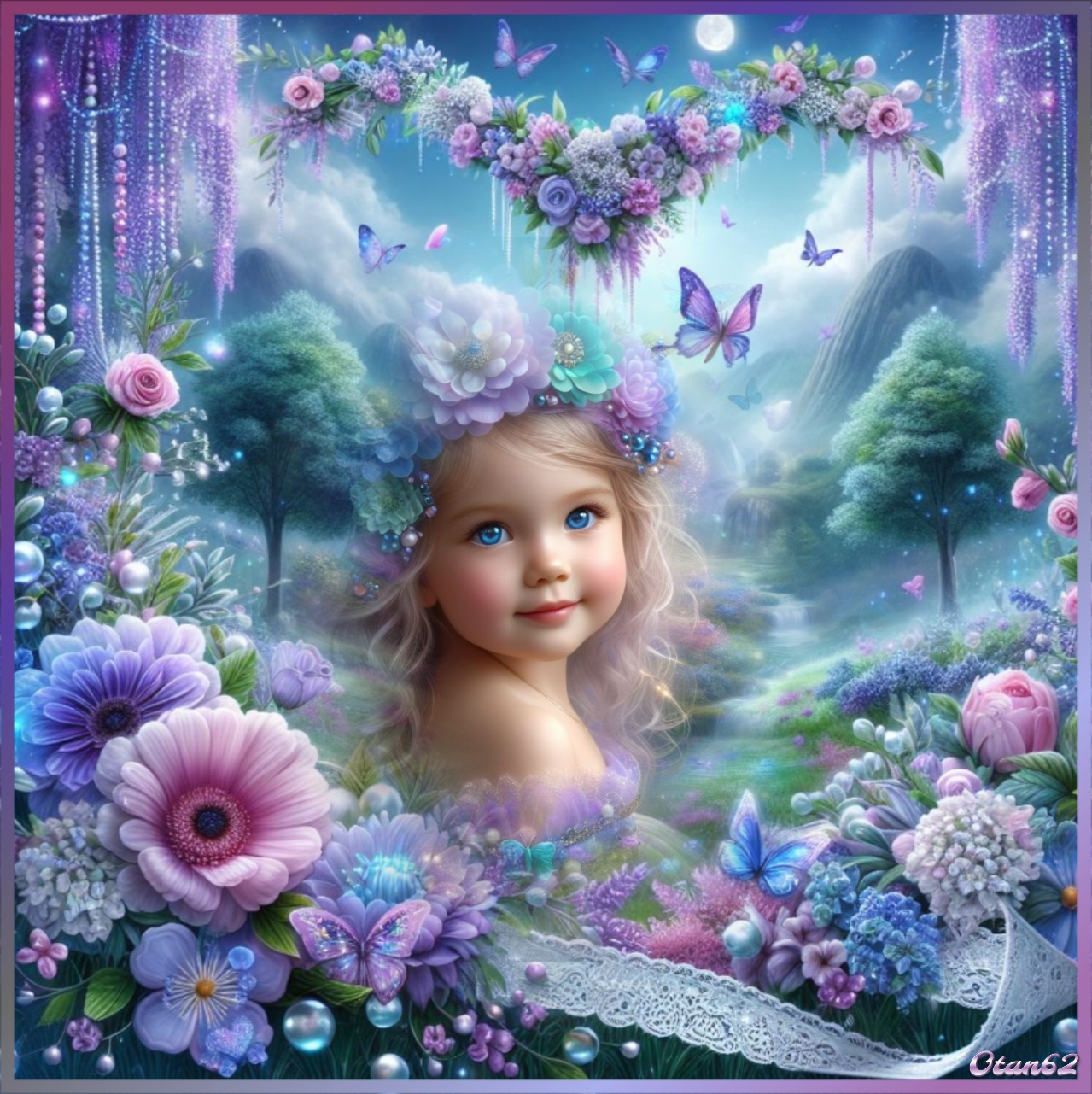 Otan62's Scrapbook - Litaliah 💚 grandchildren kids love - Flowers Frame ...