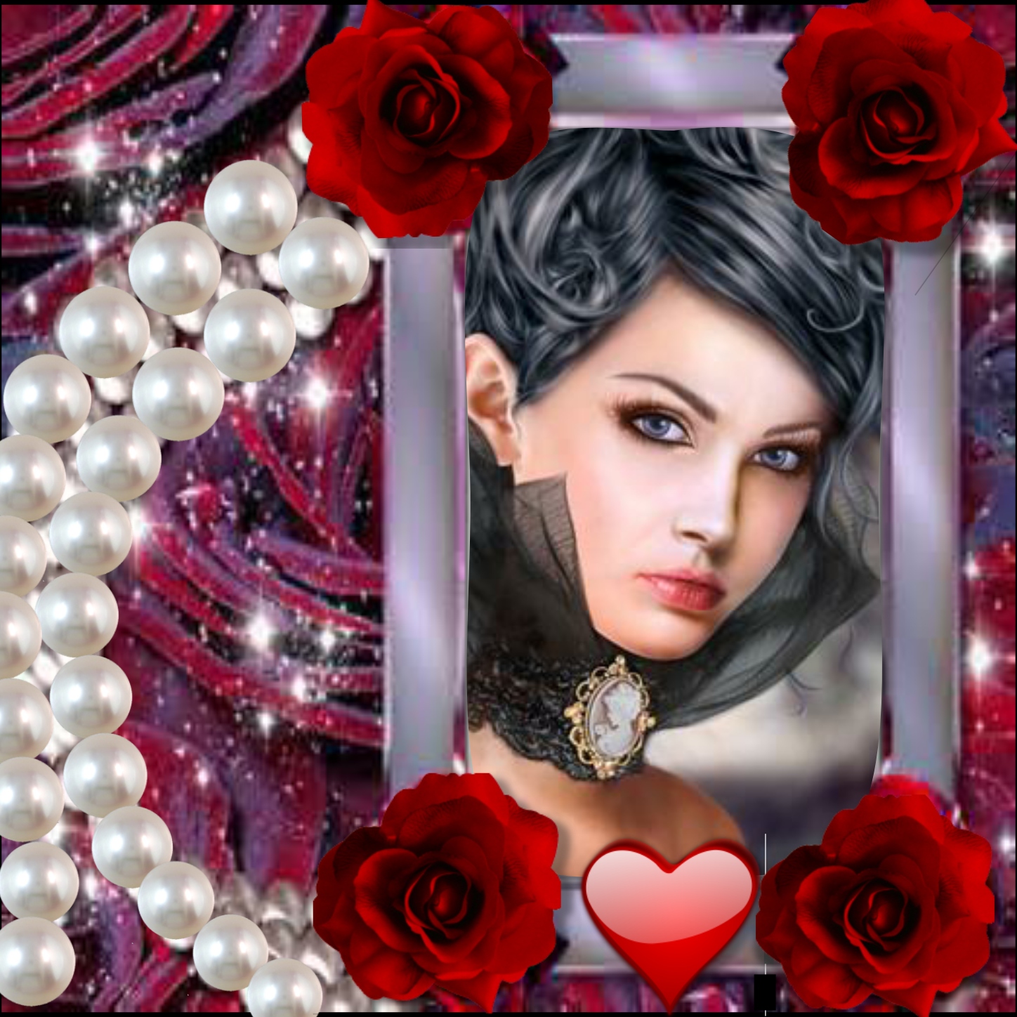 marialedesma1958's Picture Frames - 2013 June - Red roses and white ...