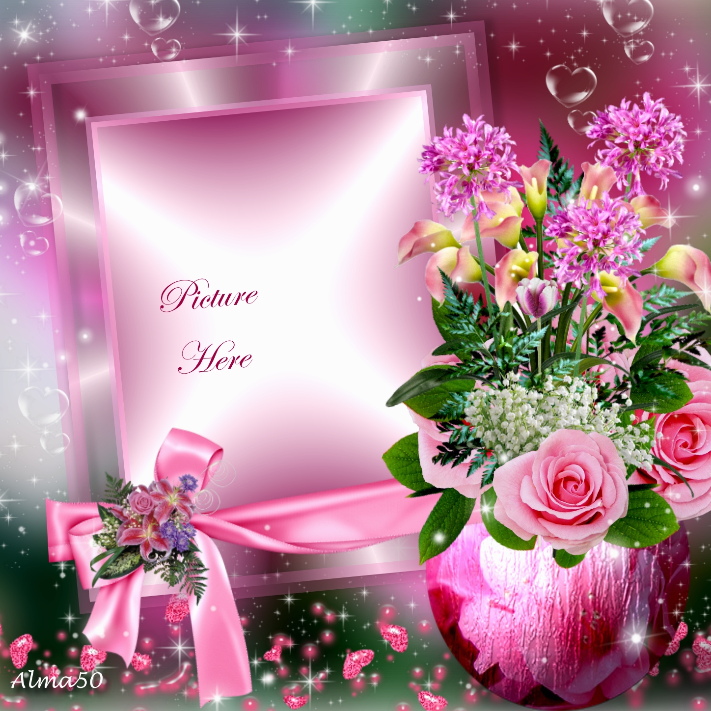 alma50's Girly Girl Frames - 2013 April - Floral Frame Alma50 girly ...