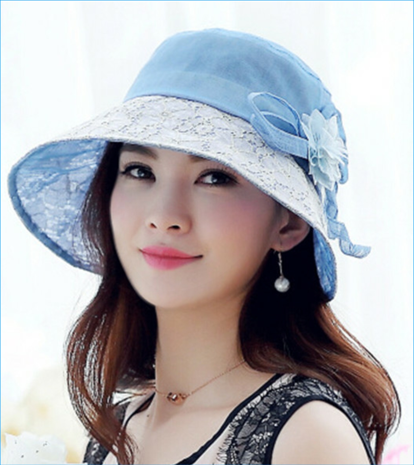 MIRONNA's Face Cut-Out Frames - 2016 July - Blue Summer hat Mironna ...