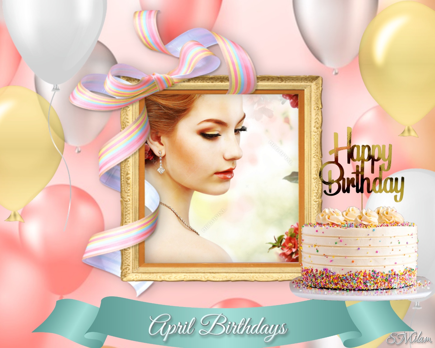 smilam's Birthday Frames - 2020 Birthday Frames - Happy April Birthday ...