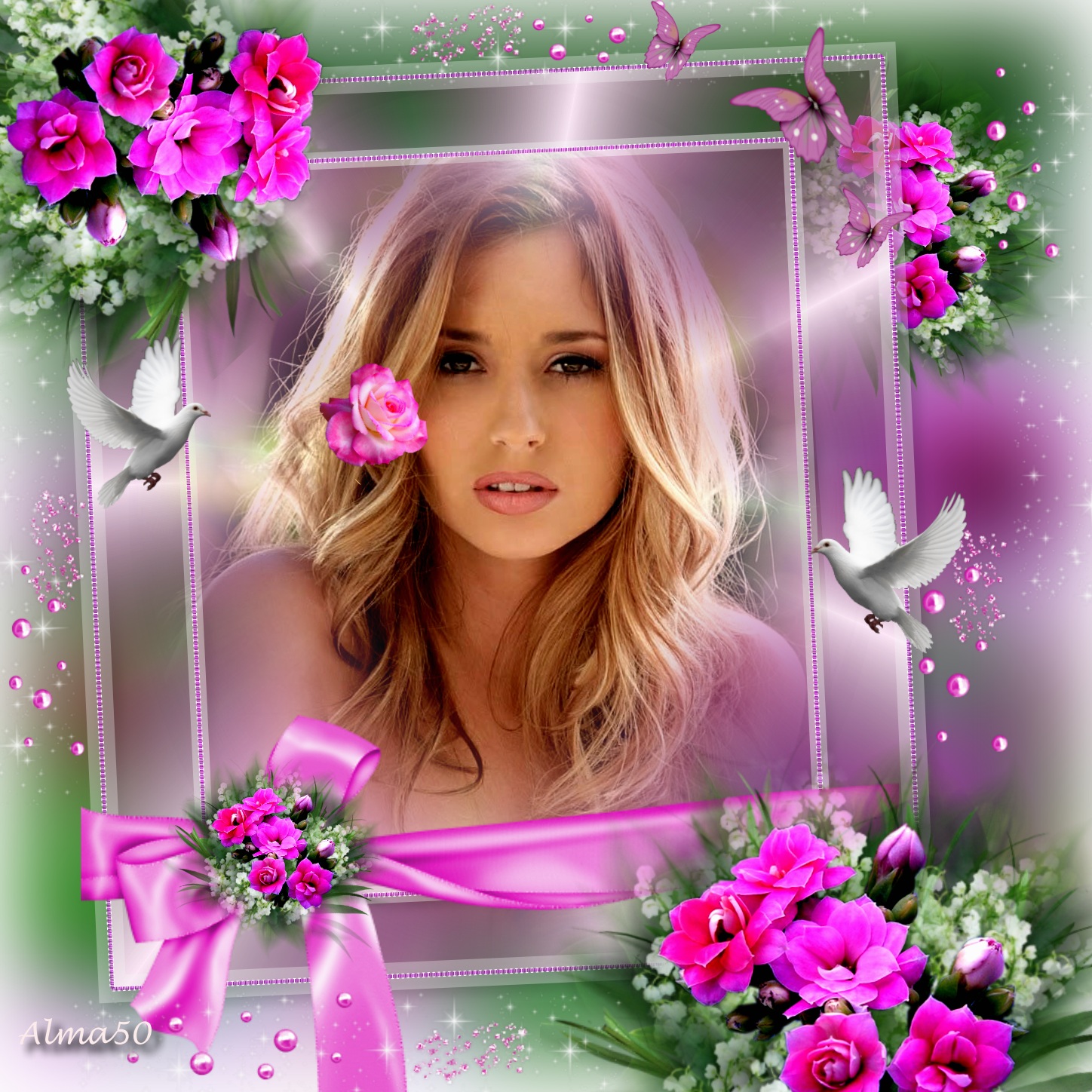 alma50's Girly Girl Frames - 2014 May - Floral Frame Alma50 girly Girls ...