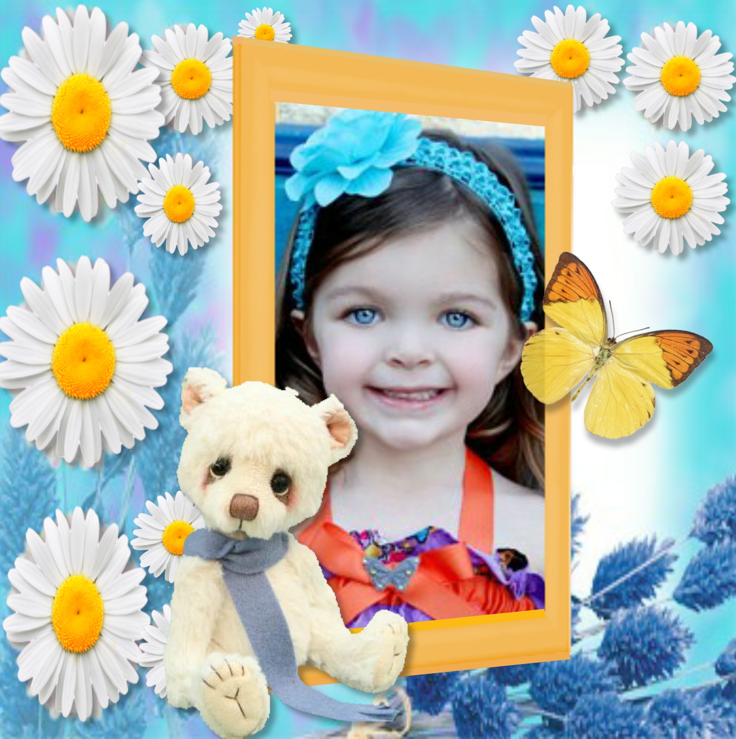 marialedesma1958's Girly Girl Frames - 2012 July - White Daisies Yellow ...