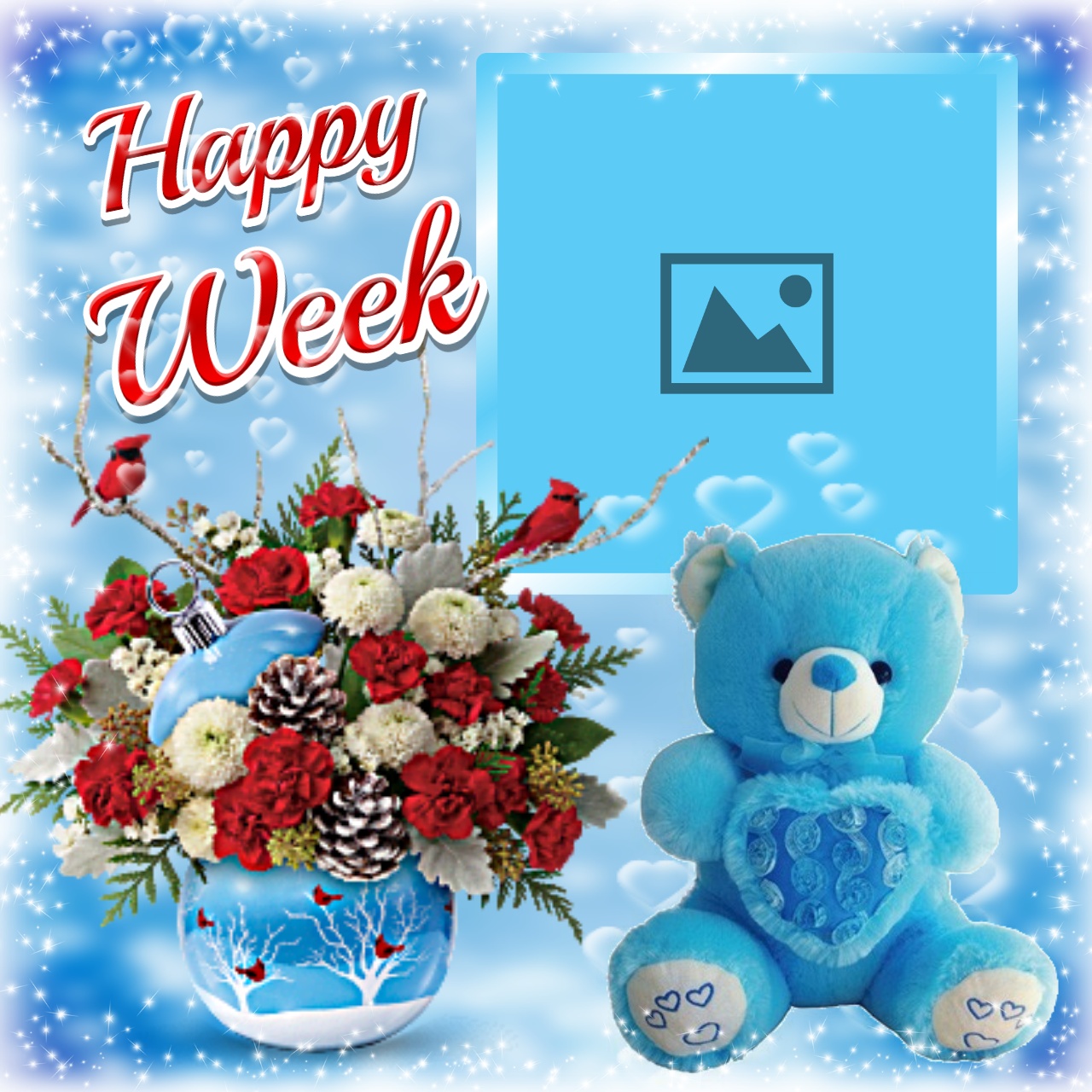 Sinnlichs Have A Great Frames 2021 Xmas Blue Teddy Sinnlich Havea Great Week Winter Love