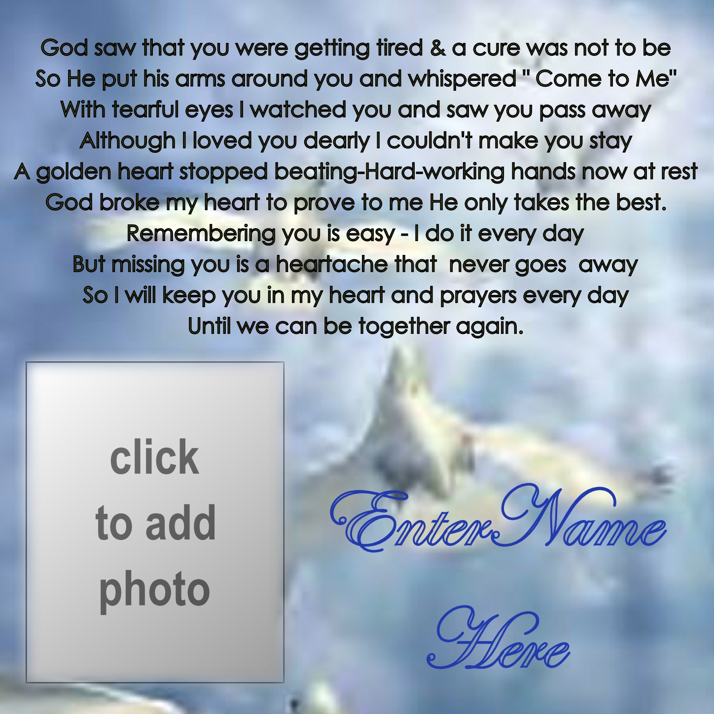 Nancieanne's In Memory Of... Frames - 2008 July - Loving Memory ...