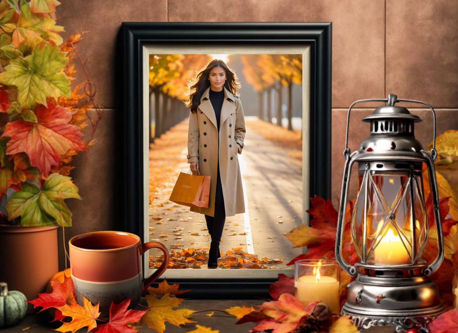 Emily50's Fall Frames (Vintage) - Fall Leaves AutumnGood MorningCoffee ...