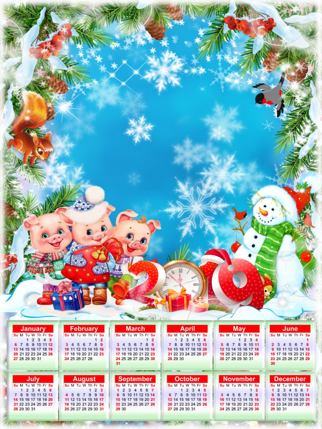 Sinnlich's Calendar Frames - 2018 für 2019 - Kids 2019 Sinnlich ...