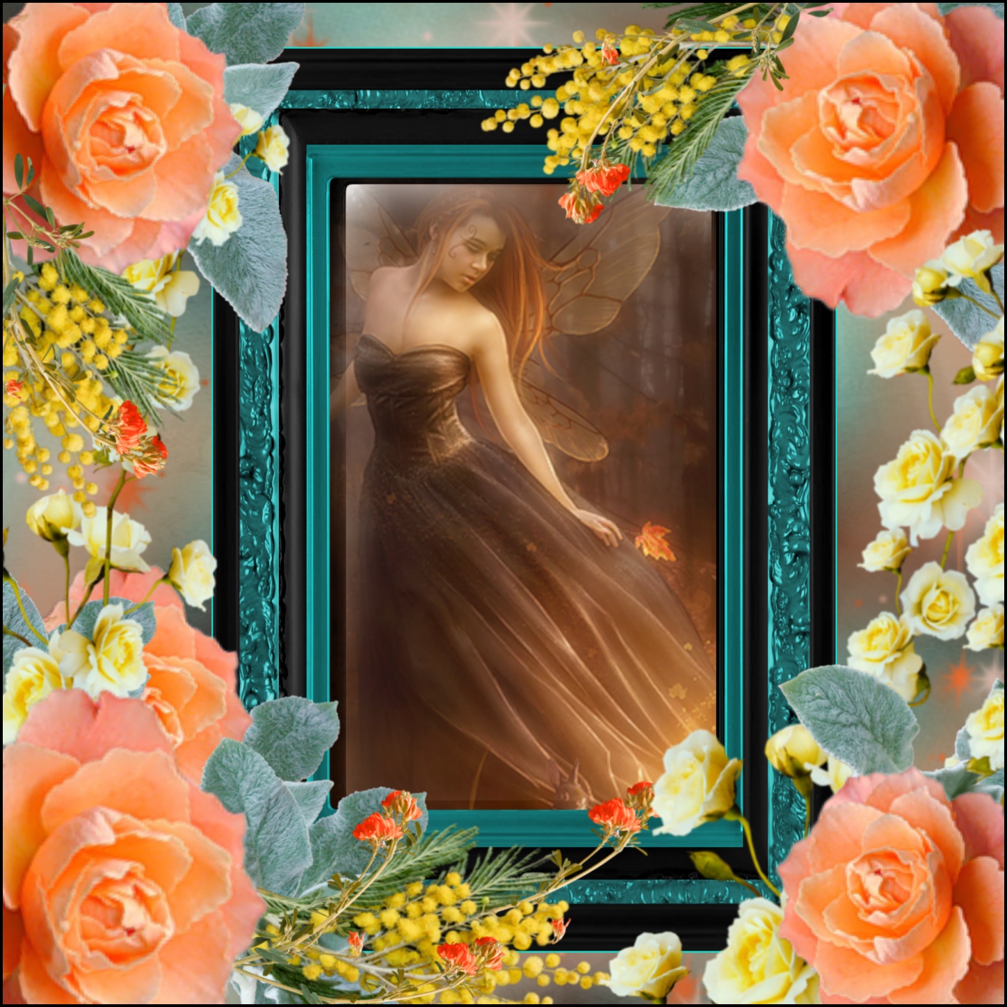 judyssandy54's Picture Frames - 2015 January - Orange Roses ...