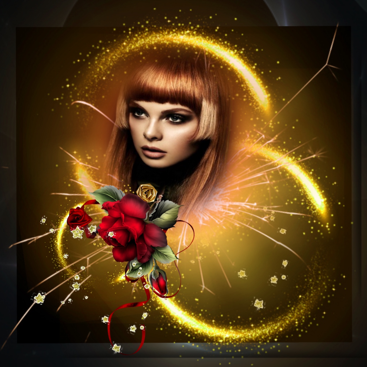 Wienie Coppen's Love romance - frame portrait roses - frame portrait roses