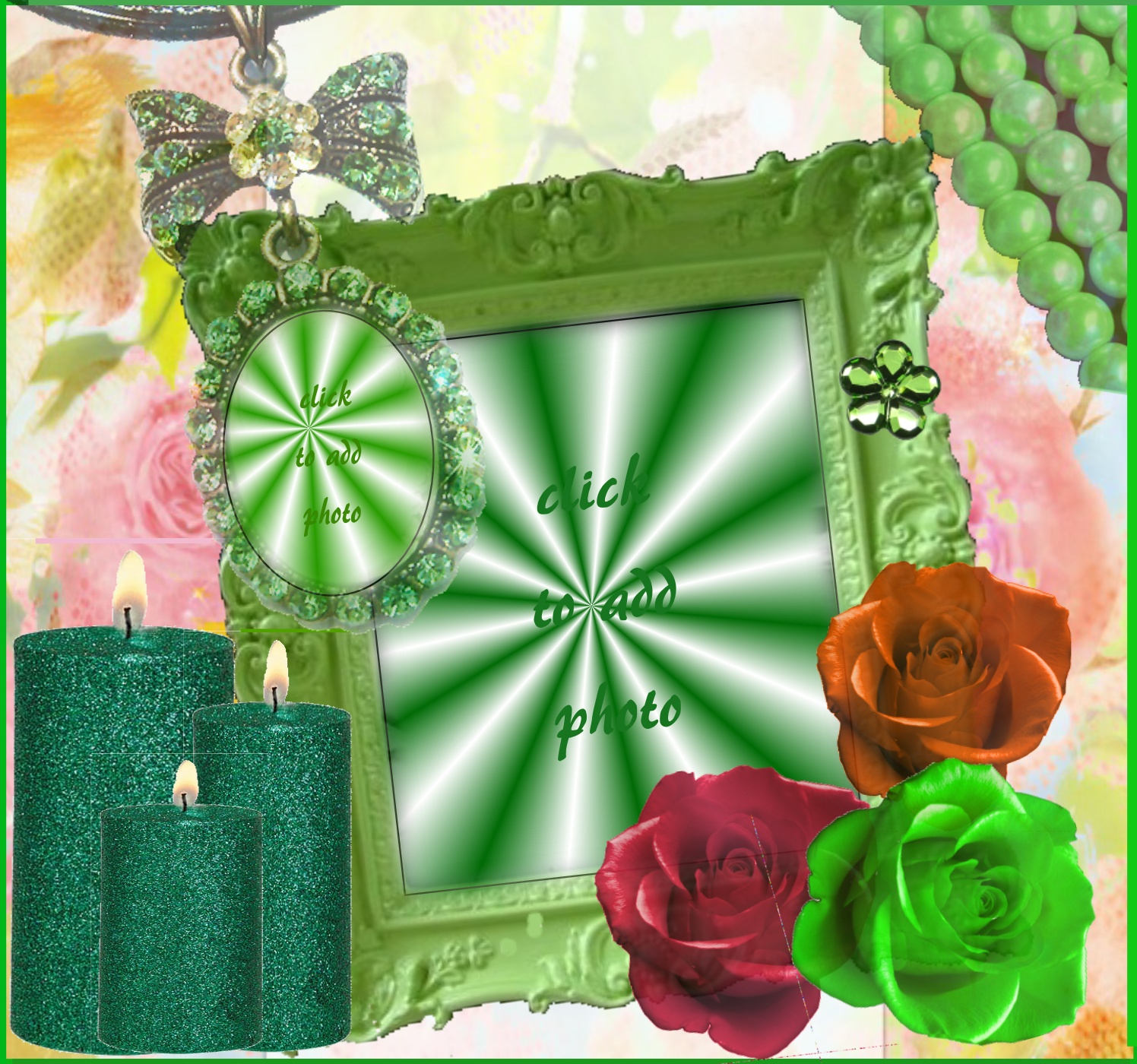 marialedesma1958's Picture Frames - 2011 May - Green Frame Flowers ...