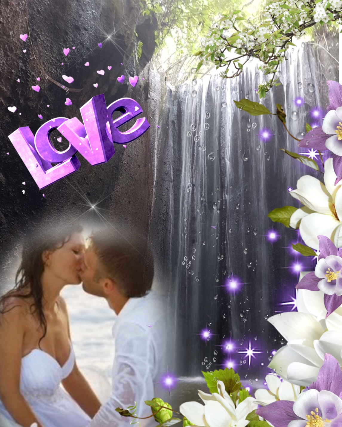 Wienie Coppen's Love romance - frame love waterfall - frame love waterfall