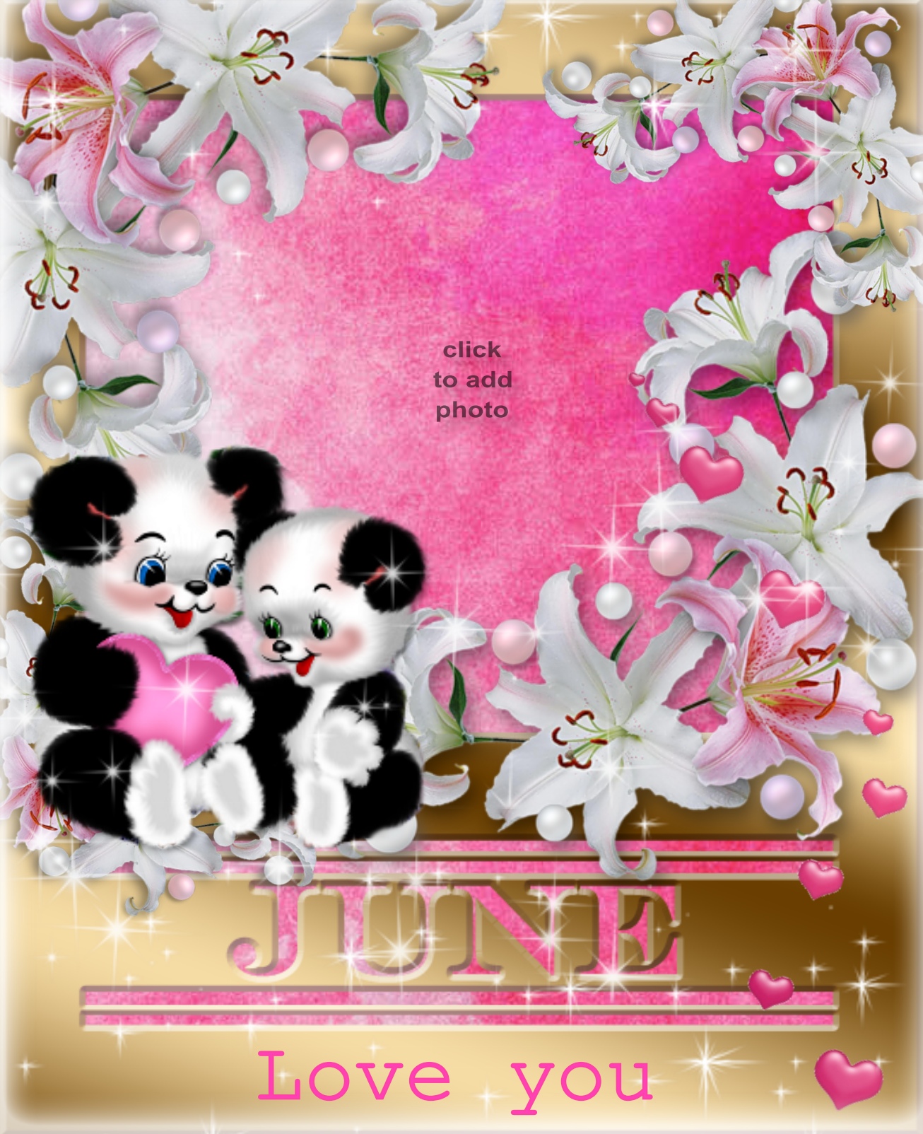 Sinnlich's I Love You Frames - 2020 - June Pink Panda Frame Sinnlich I ...