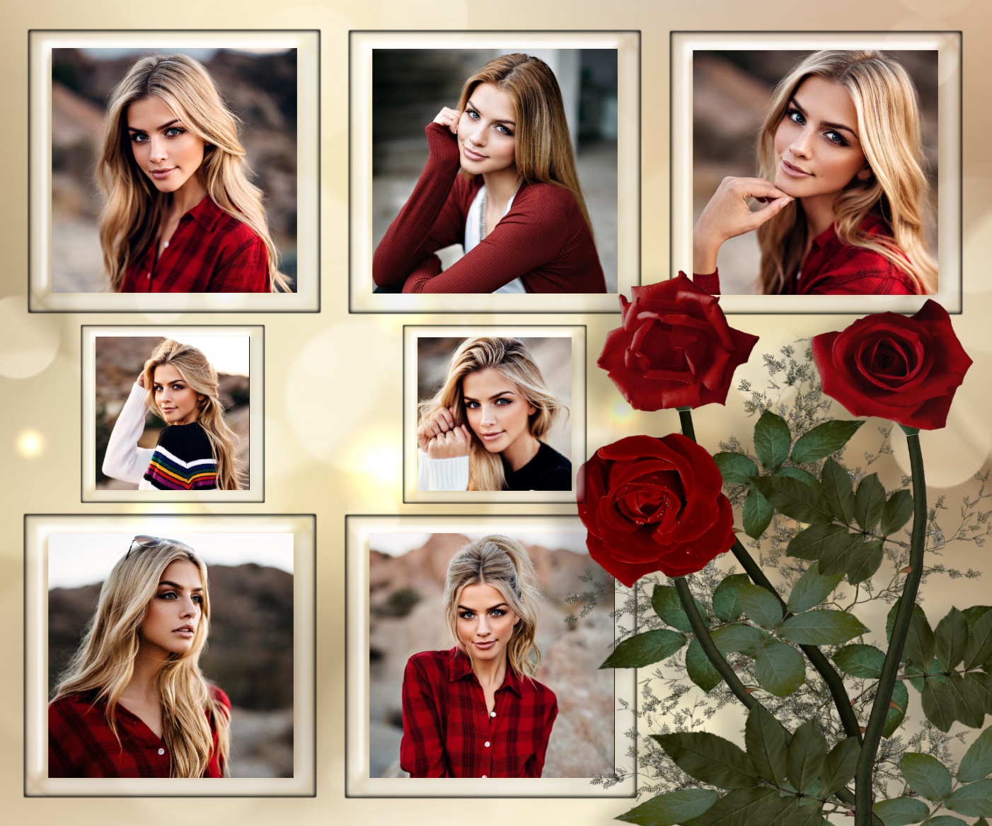 Elizabeth's COLLAGE/MULTI FRAMES 🖼️ - Collage Picture Frames Red Rose ...