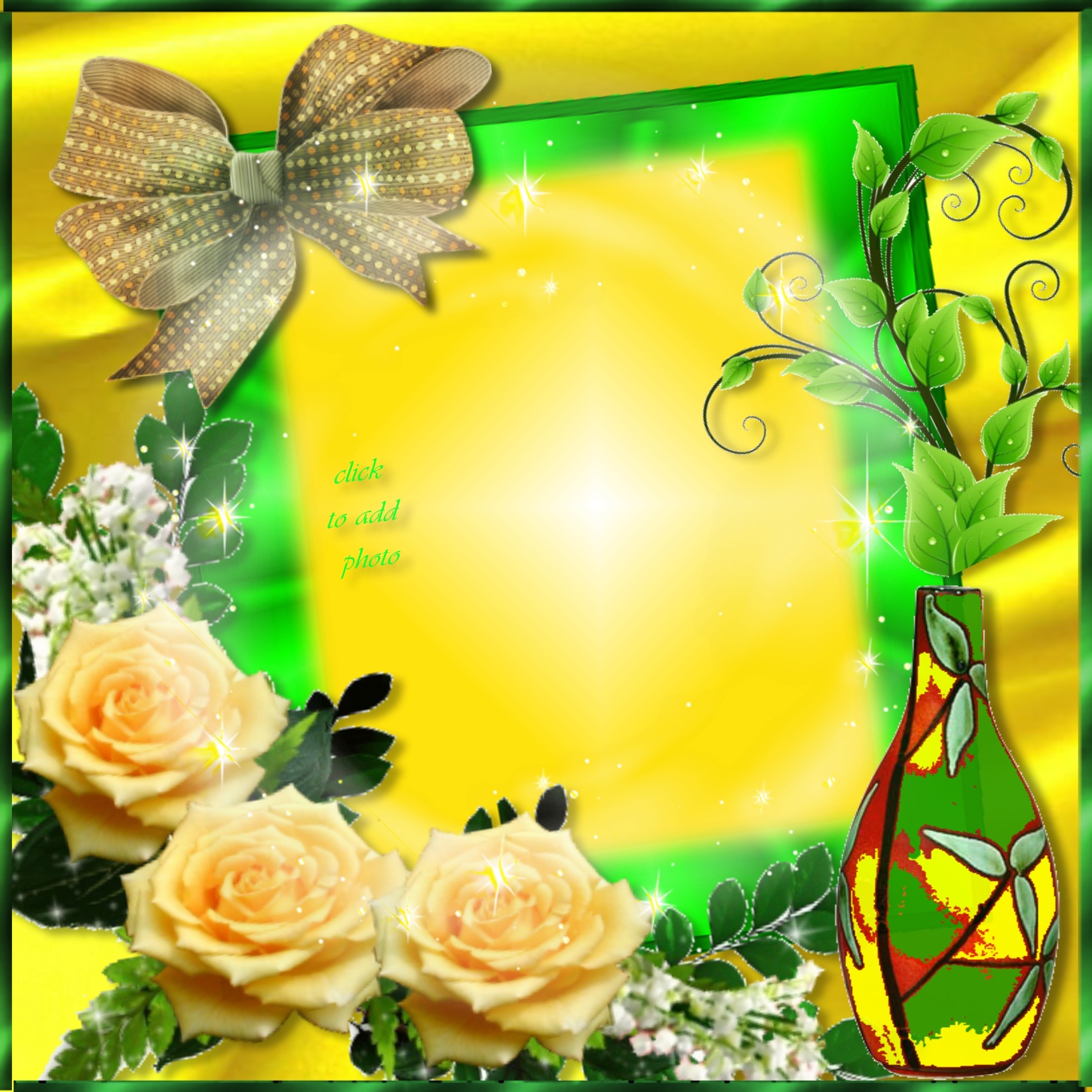 marialedesma1958's Picture Frames - 2012 April - Yellow And Green Roses ...
