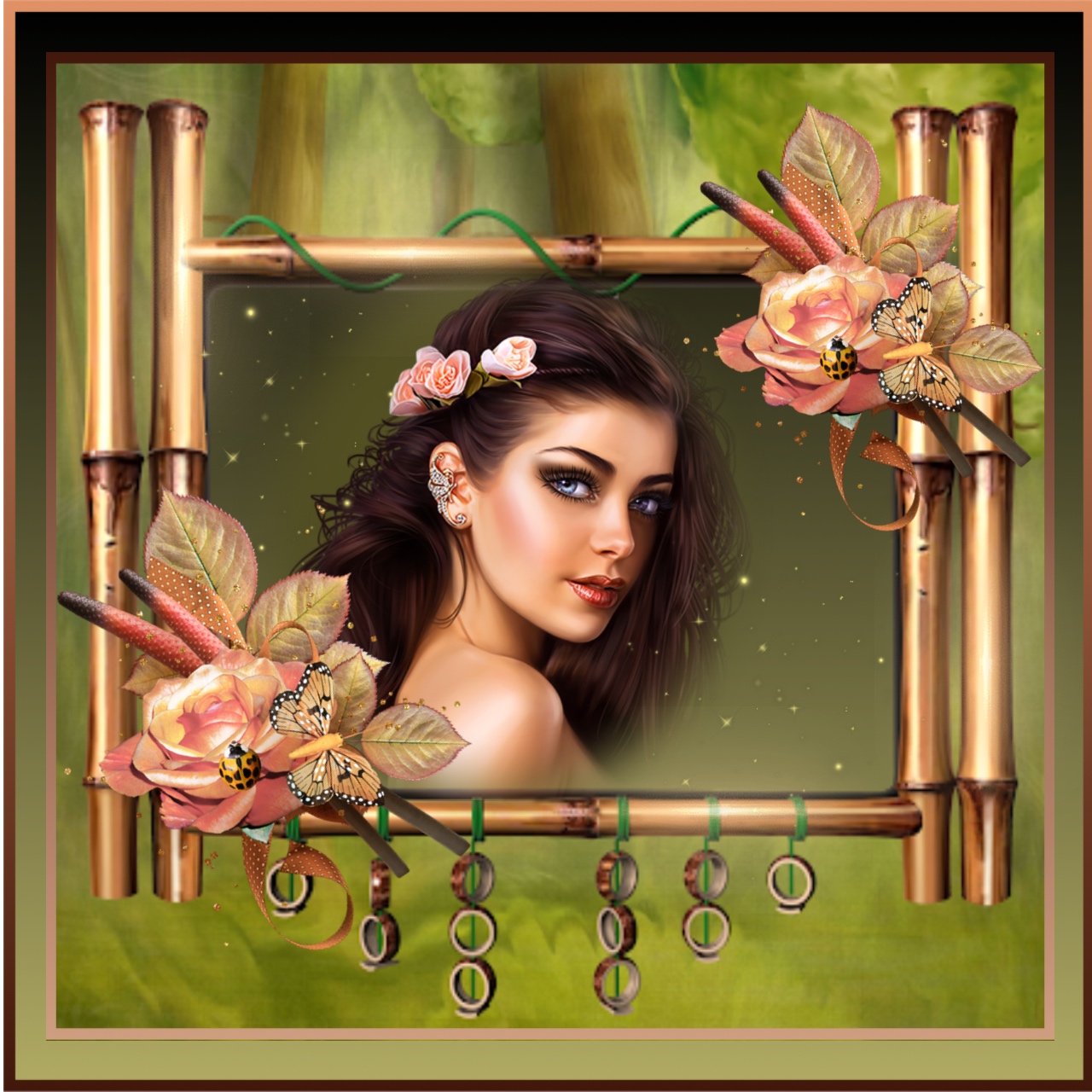 Wienie Coppen's Love romance - bambu frame portrait - bambu frame portrait