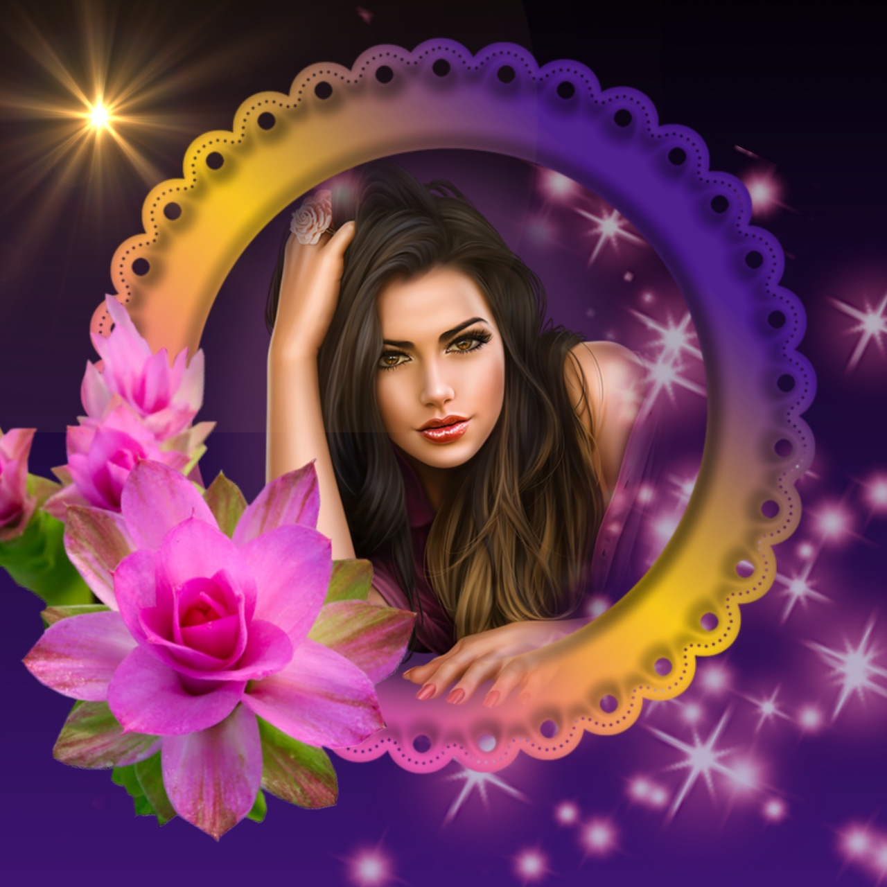 Wienie Coppen's Love romance - circle colorful portrait - circle ...