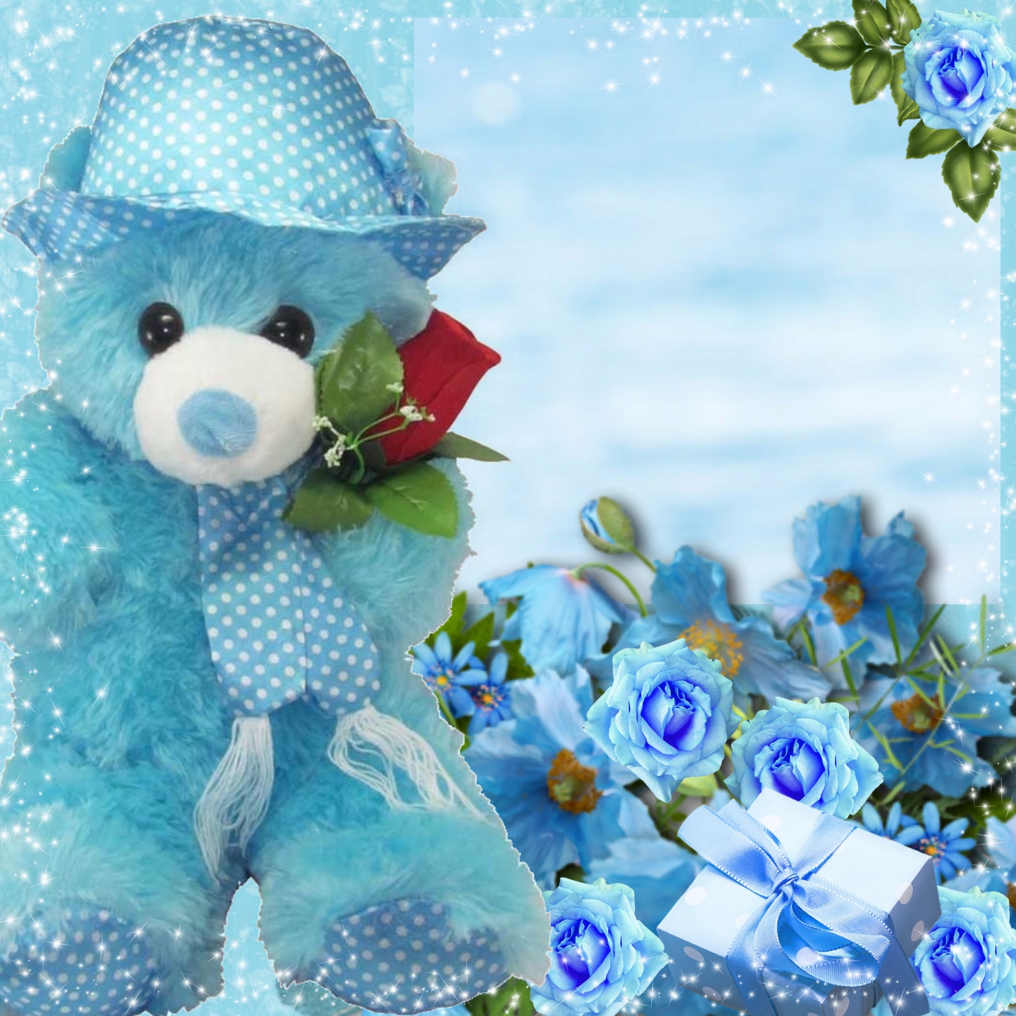 Sinnlich's Teddy Frames - Cute Teddys - Cute Blue Teddy Sinnlich Kids ...