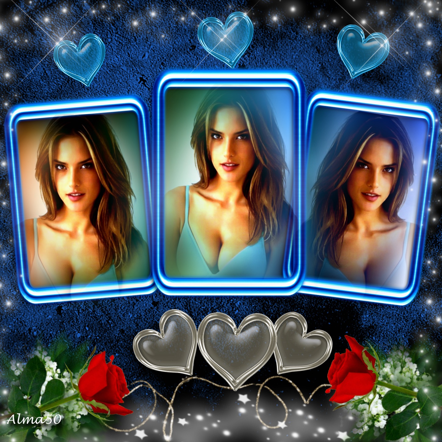 Alma50s Girly Girl Frames 2012 October Triple Frame Alma50 Girly Girls Triple Frame