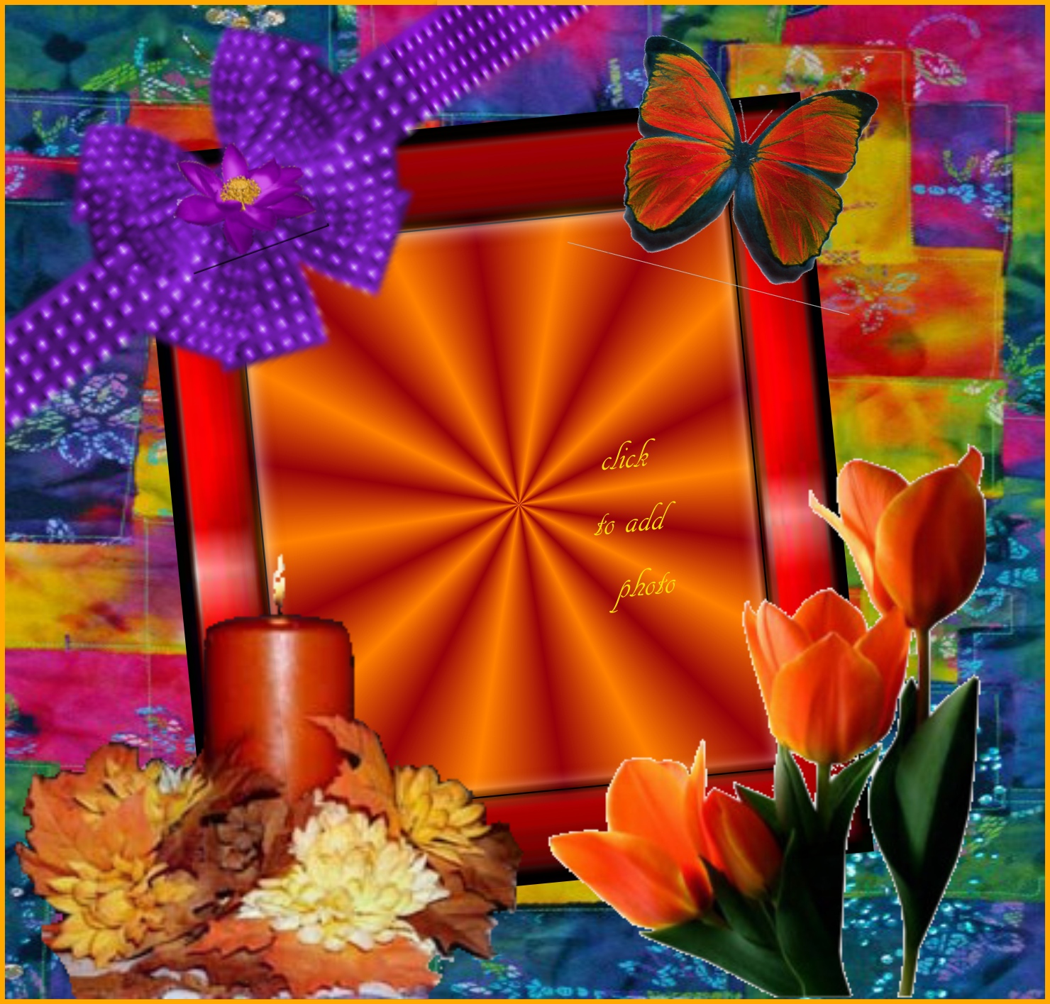 marialedesma1958's Picture Frames - 2011 May - Red Orange Frame Flowers ...
