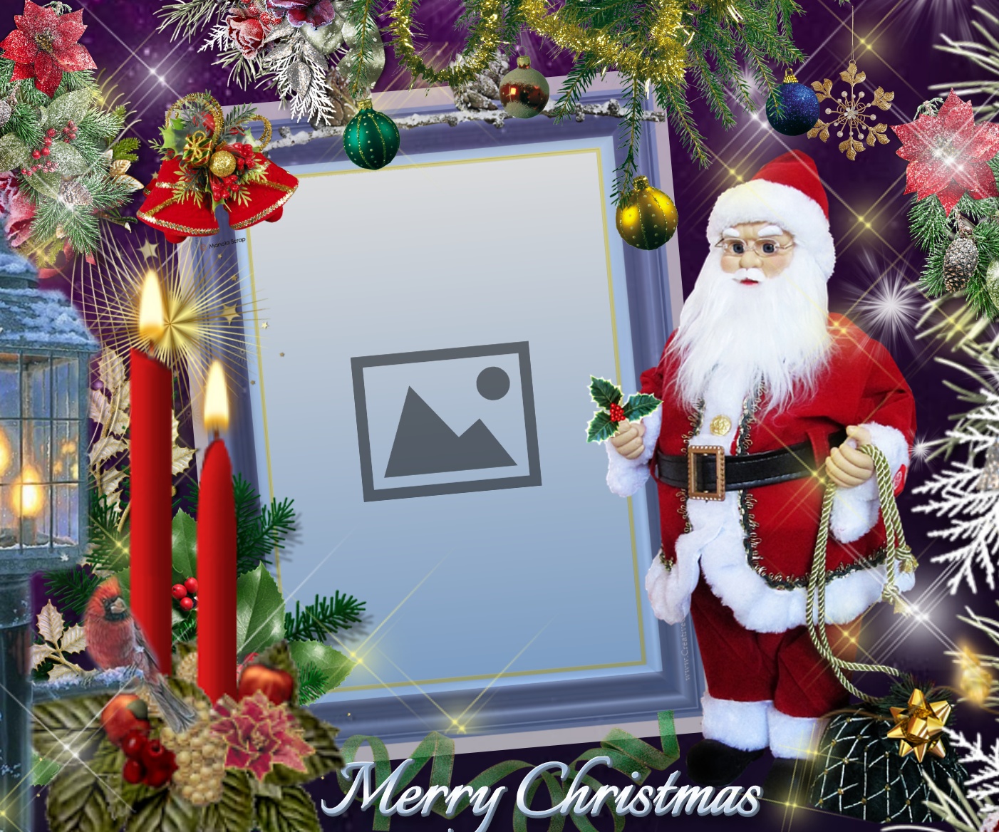 Emily50's Christmas Frame - christmas christmas Light santa - christmas ...