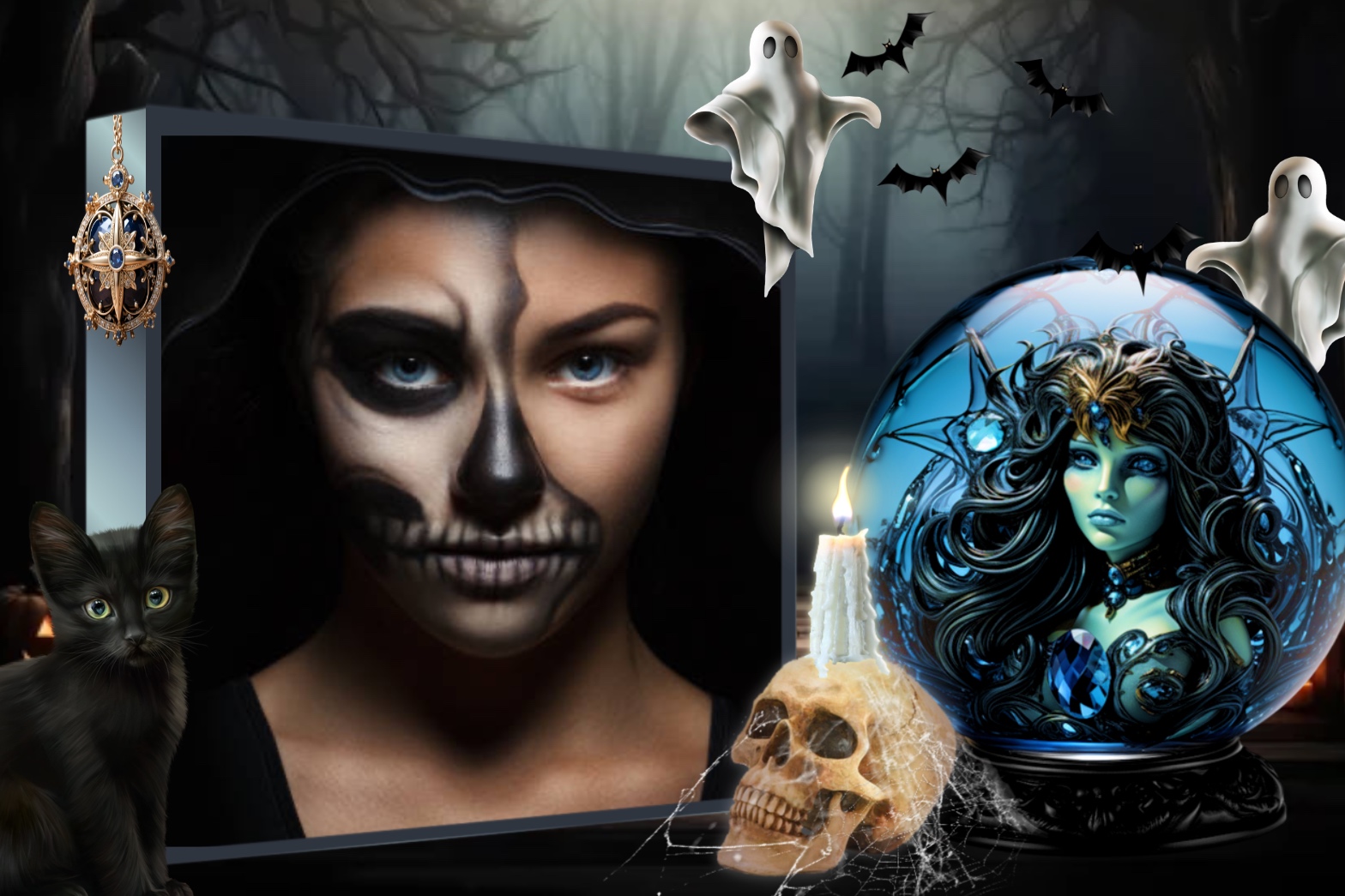 Nette's Halloween Frames - Flowers Halloween Nette - Flowers Halloween ...