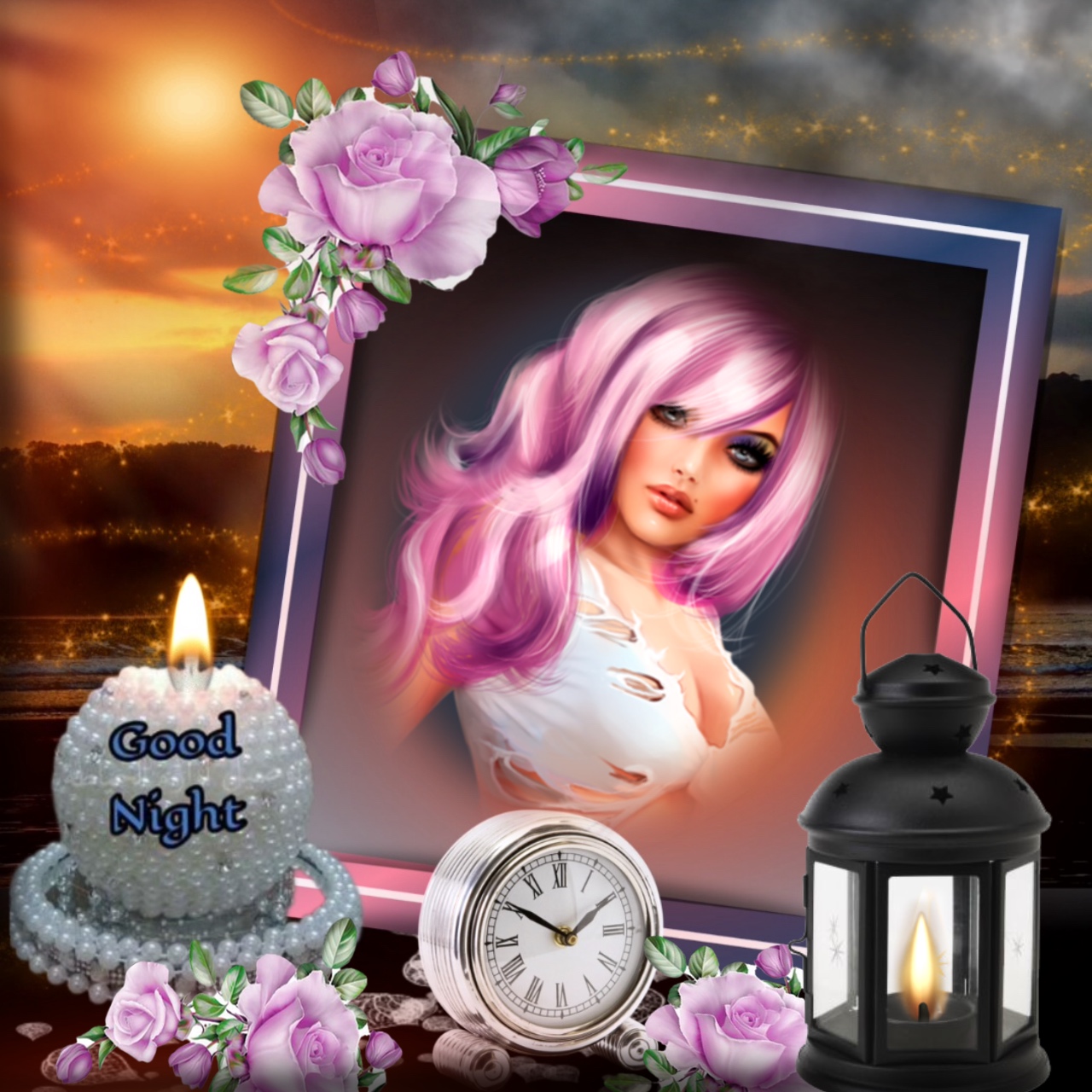 Wienie Coppen's Candles,Goodnight,Sunset - clock goodnight lantern ...