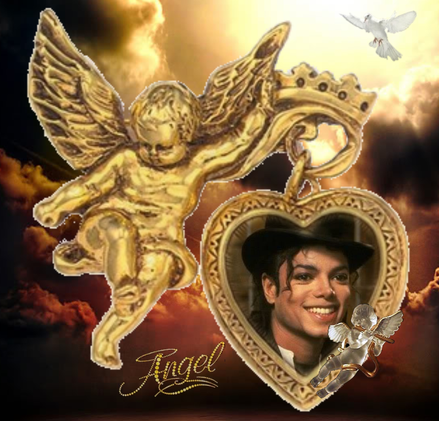 marialedesma1958's Kimi Art Frames - 2011 January - Angel In Golden Sky ...