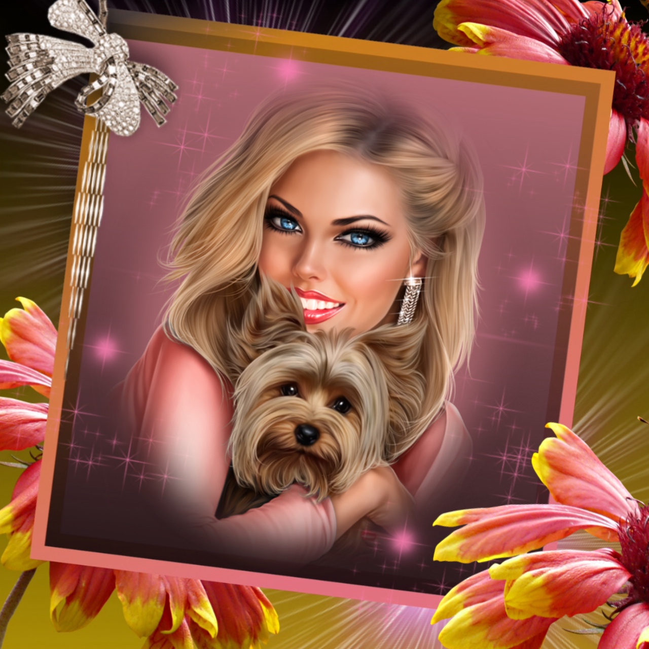 Wienie Coppen's Love romance - dog frame portrait - dog frame portrait