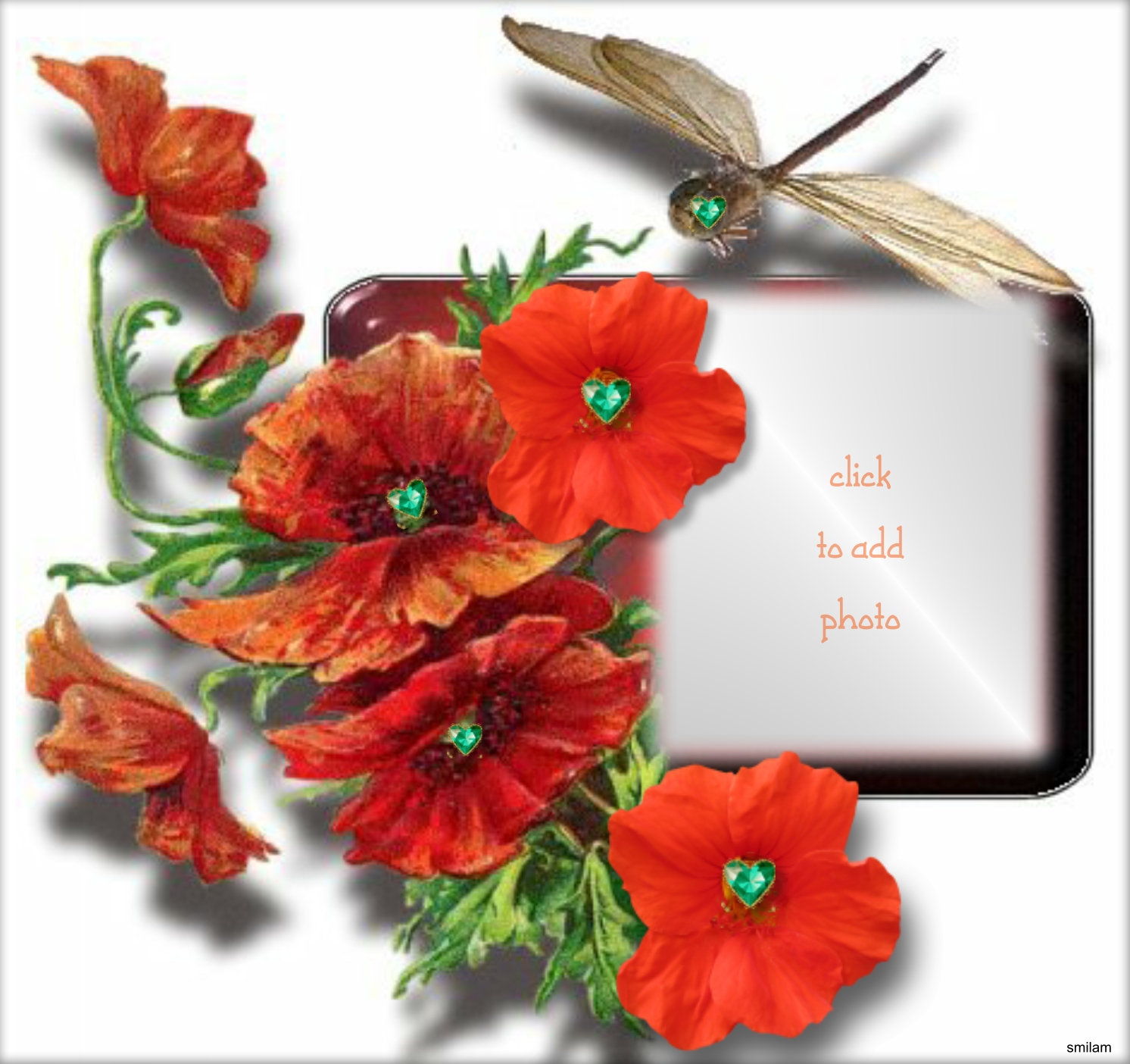 smilam's Picture Frames - Kimi Frames - Flowers and Dragonfly Frame ...