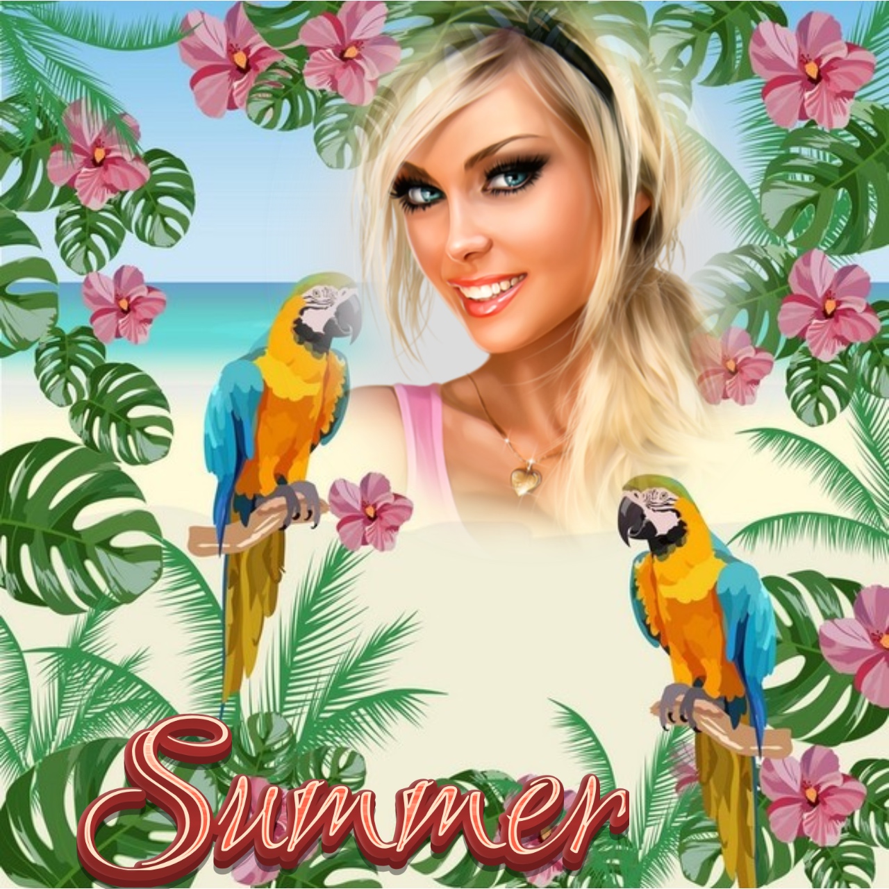 Nette's Summer Frames - Summer Time Summer Frame Beach Water ...