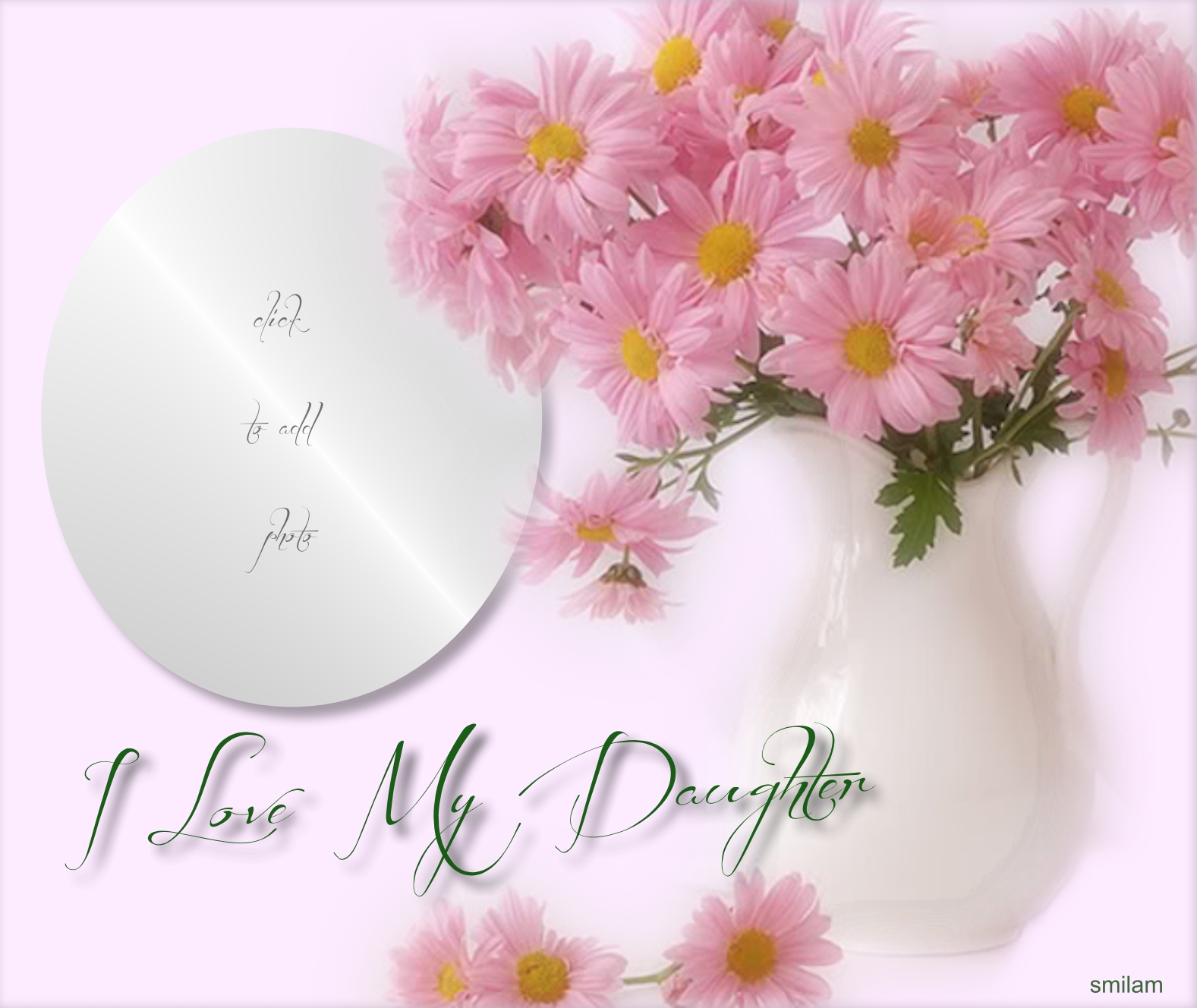 smilam's Family Frames - I Love My Daughter , pink Love children ...