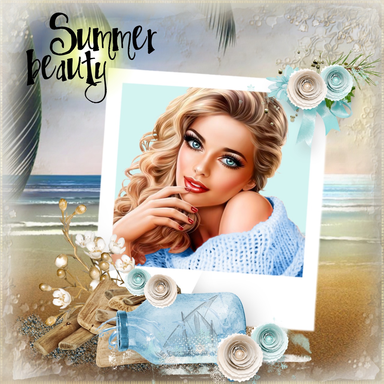 Nette's Summer Frames - Summer Beauty Summer Frame Beach Water ...