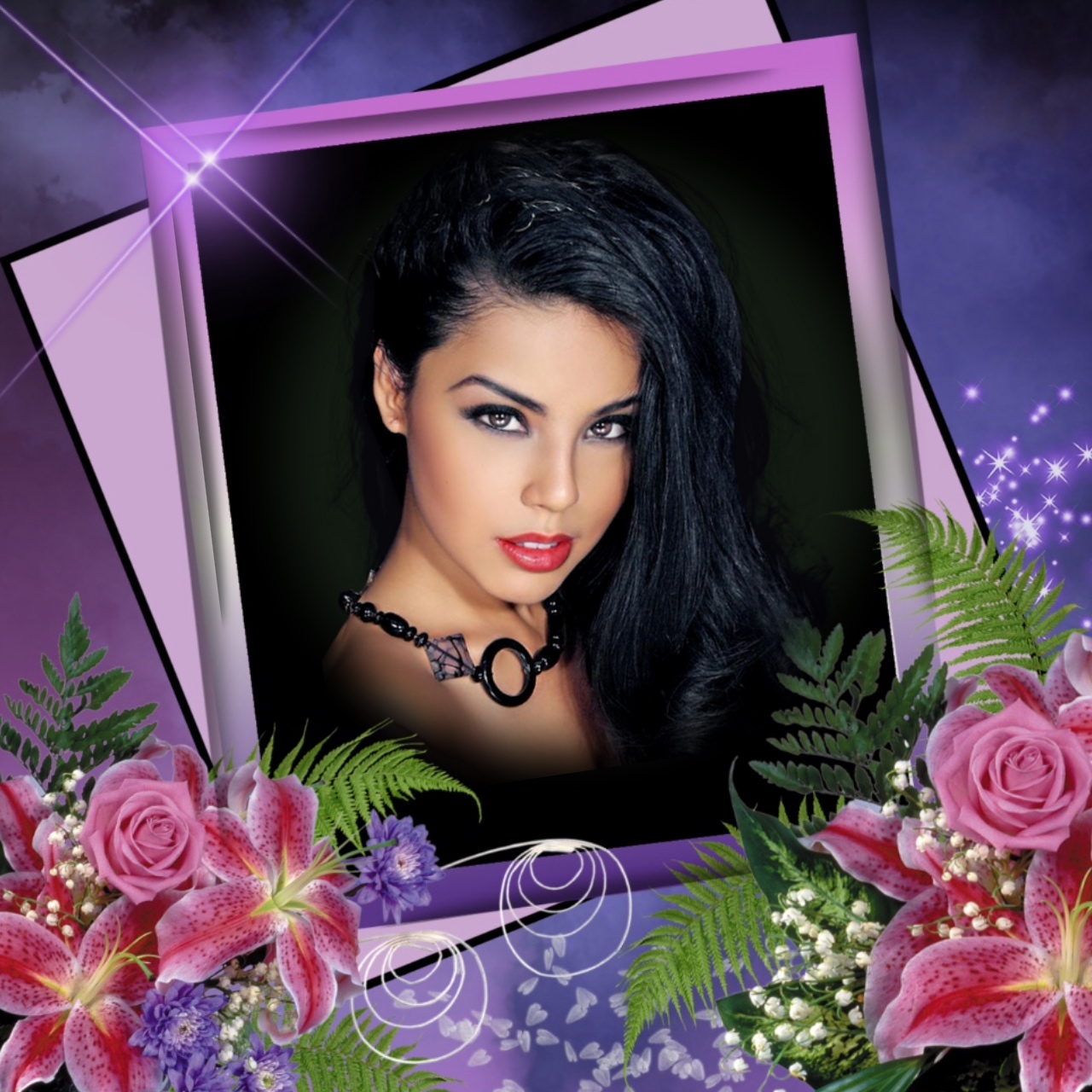 Wienie Coppen's Love romance - flowers frame portrait - flowers frame ...