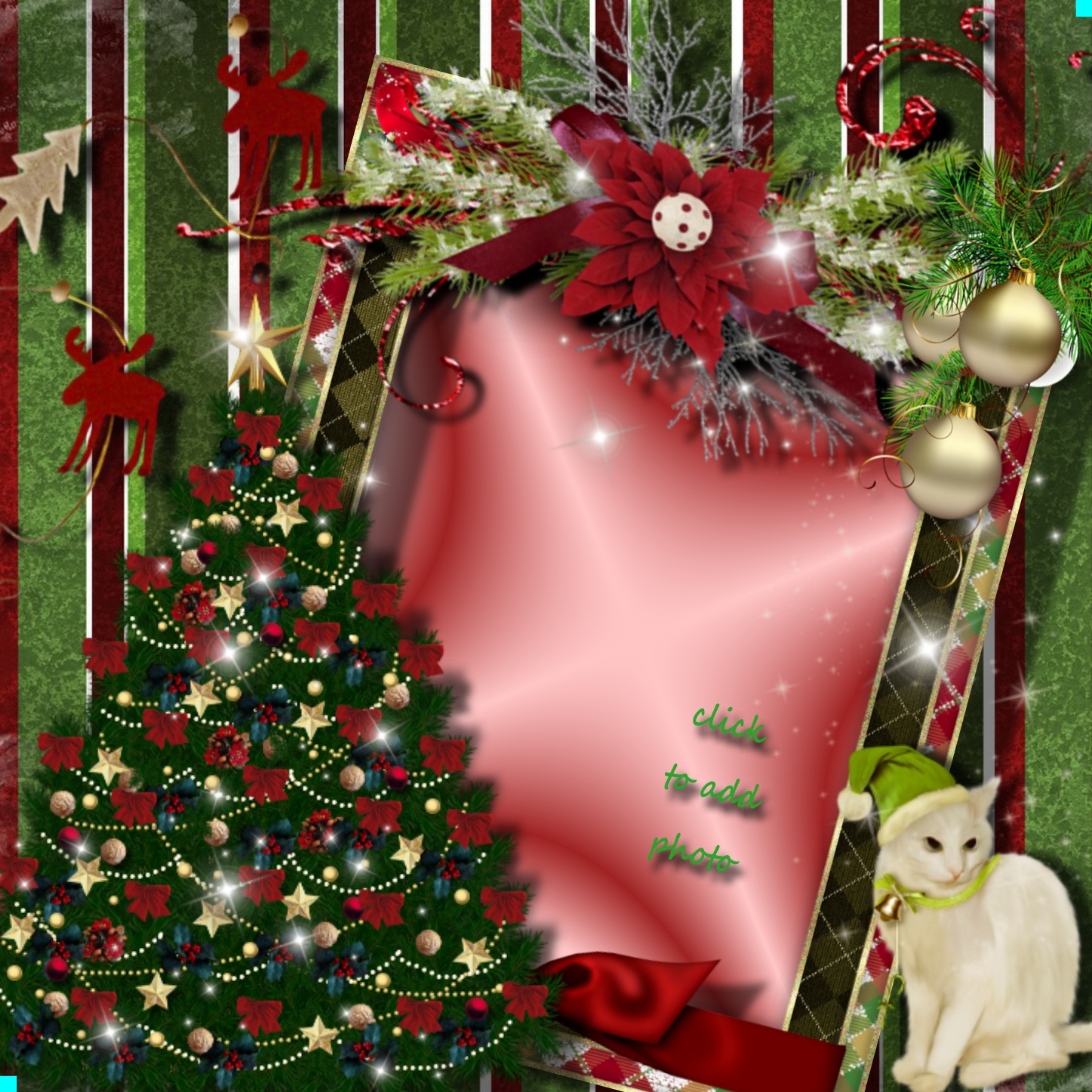 marialedesma1958's Christma Frames - 2013 December - Green And Red Tree ...